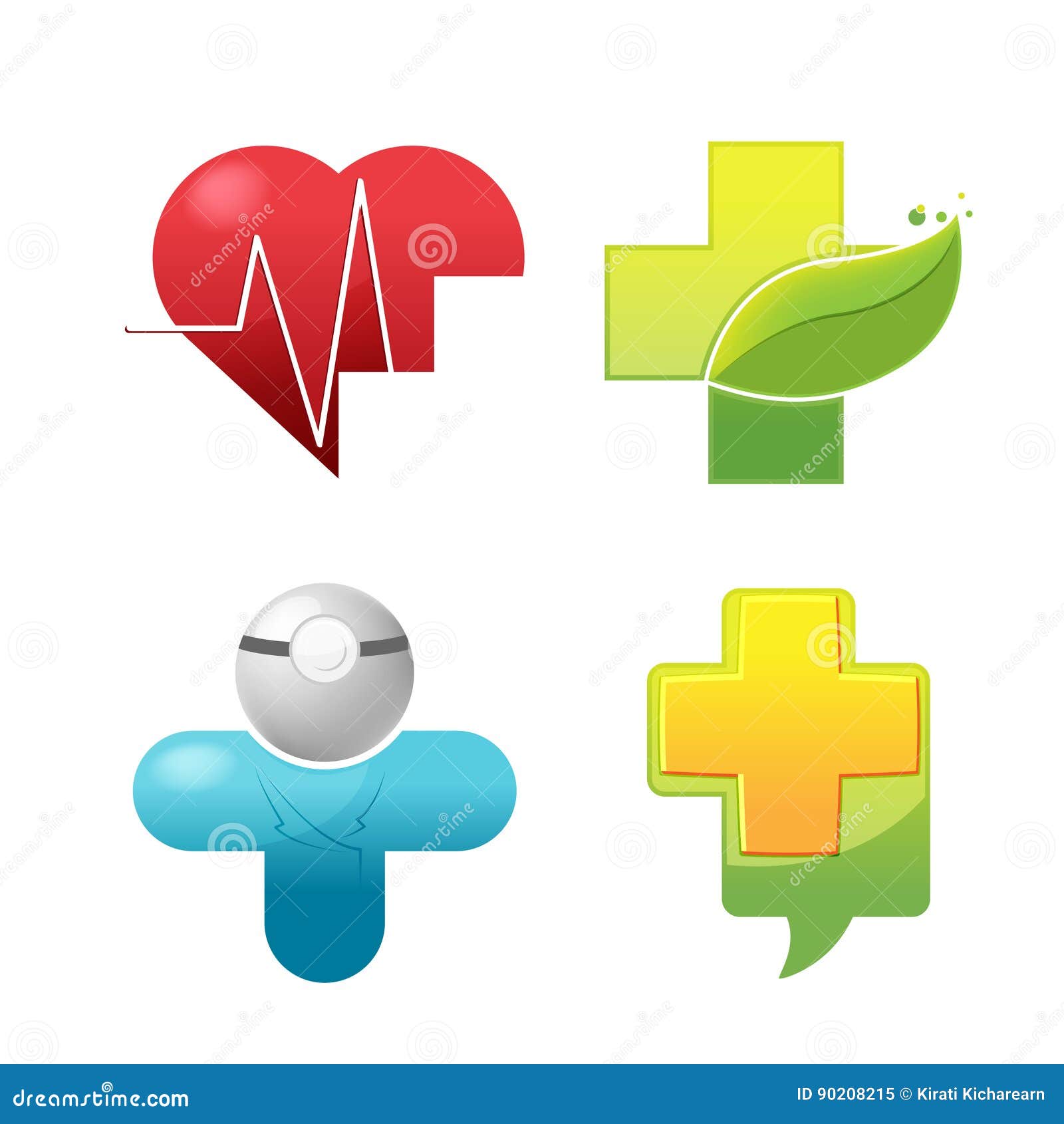 Medical Icon Symbol Logo Set Stock Illustration - Illustration of ...