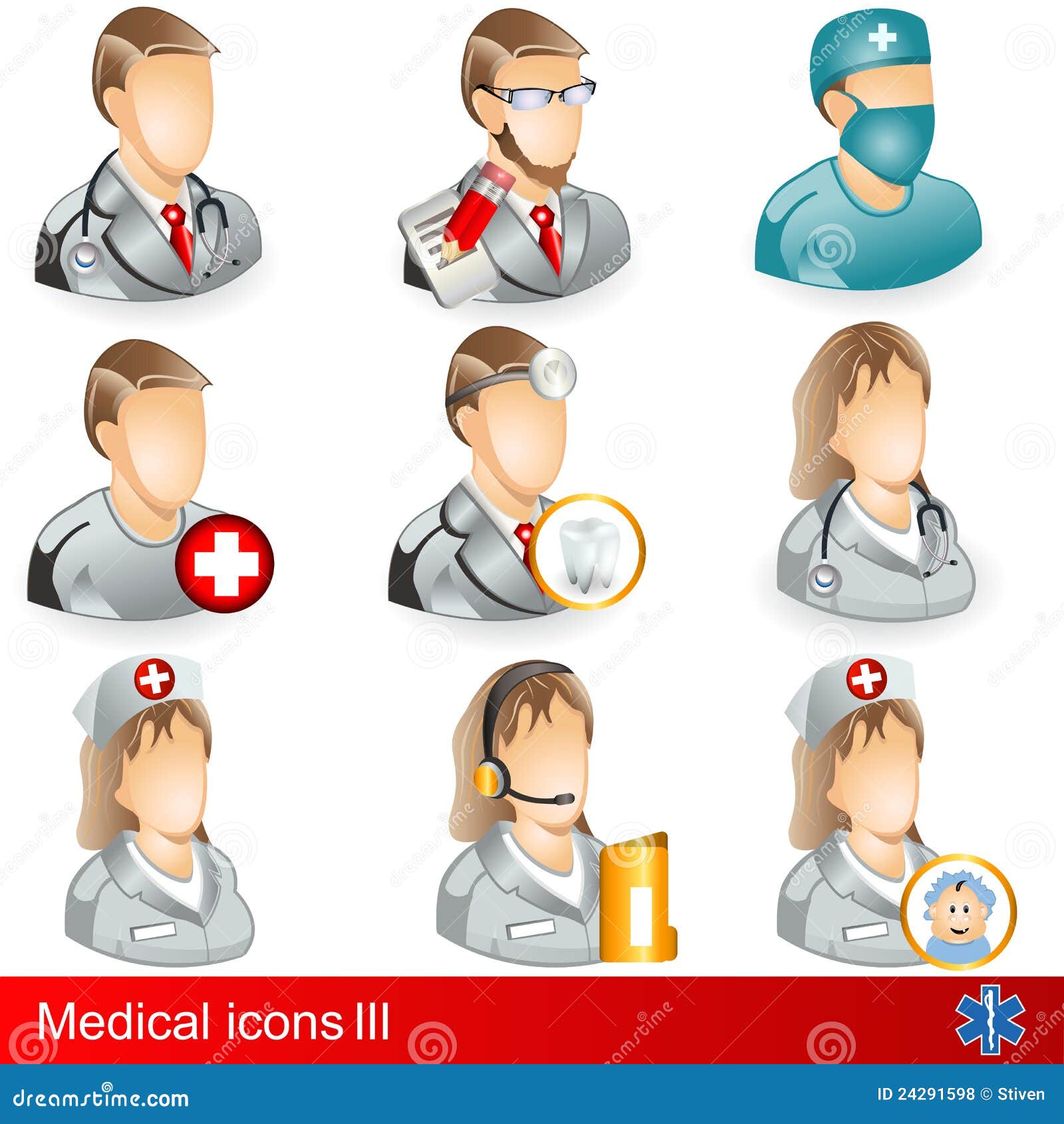 Medical icons 3 stock vector. Illustration of profession - 24291598