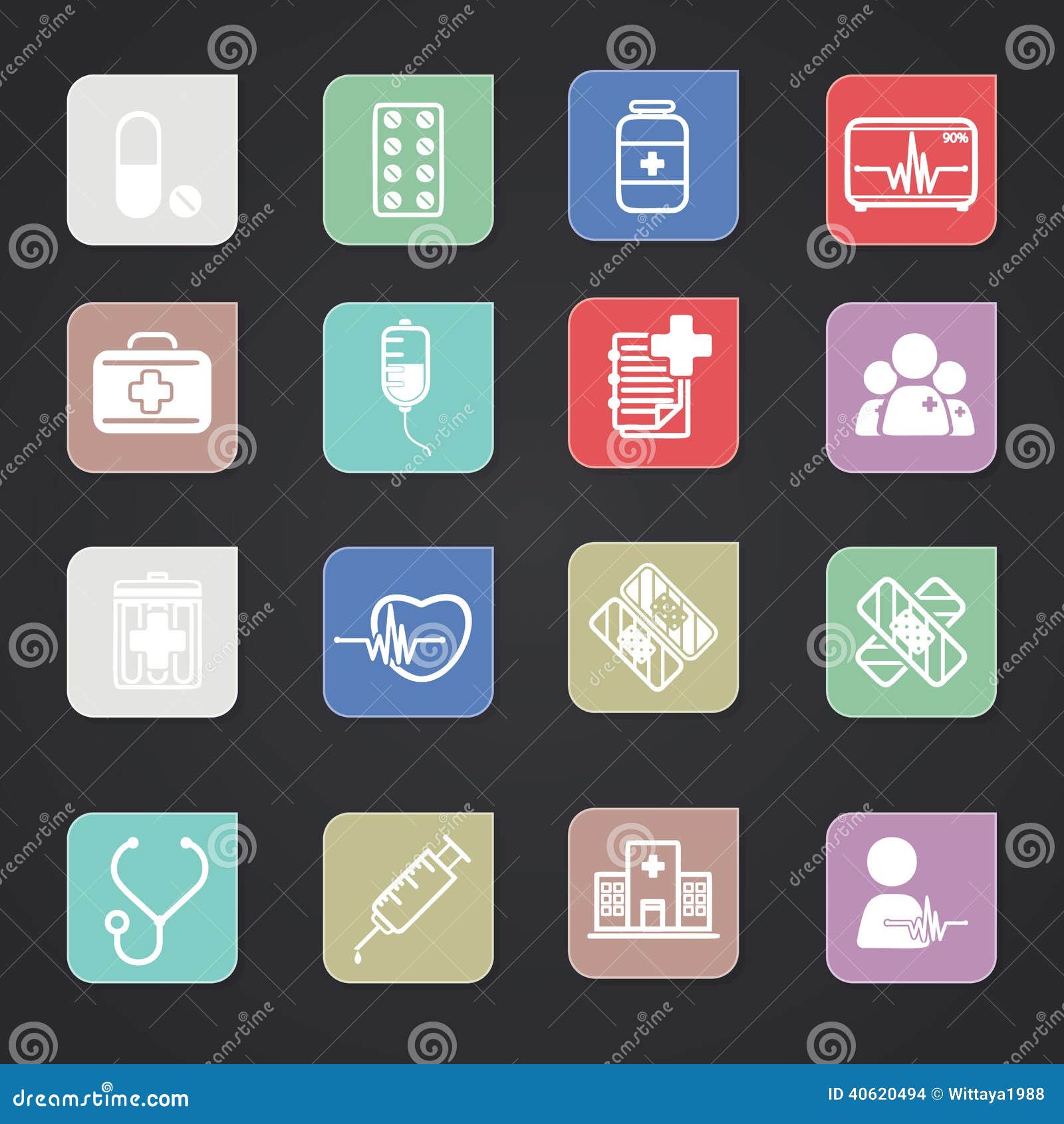 Medical Icons color stock vector. Illustration of internet - 40620494