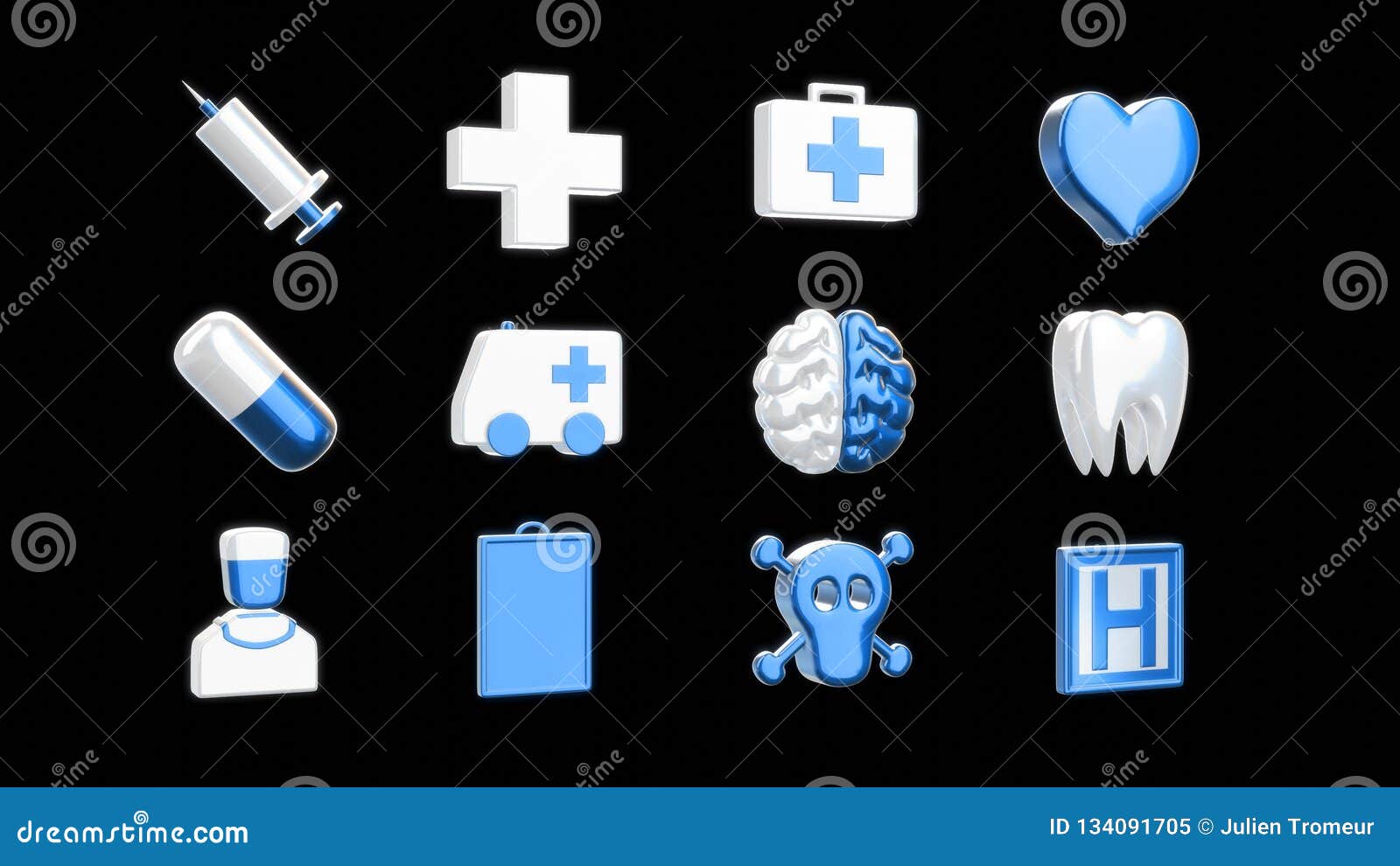Medical Icons - 3D Illustration Stock Illustration - Illustration of ...