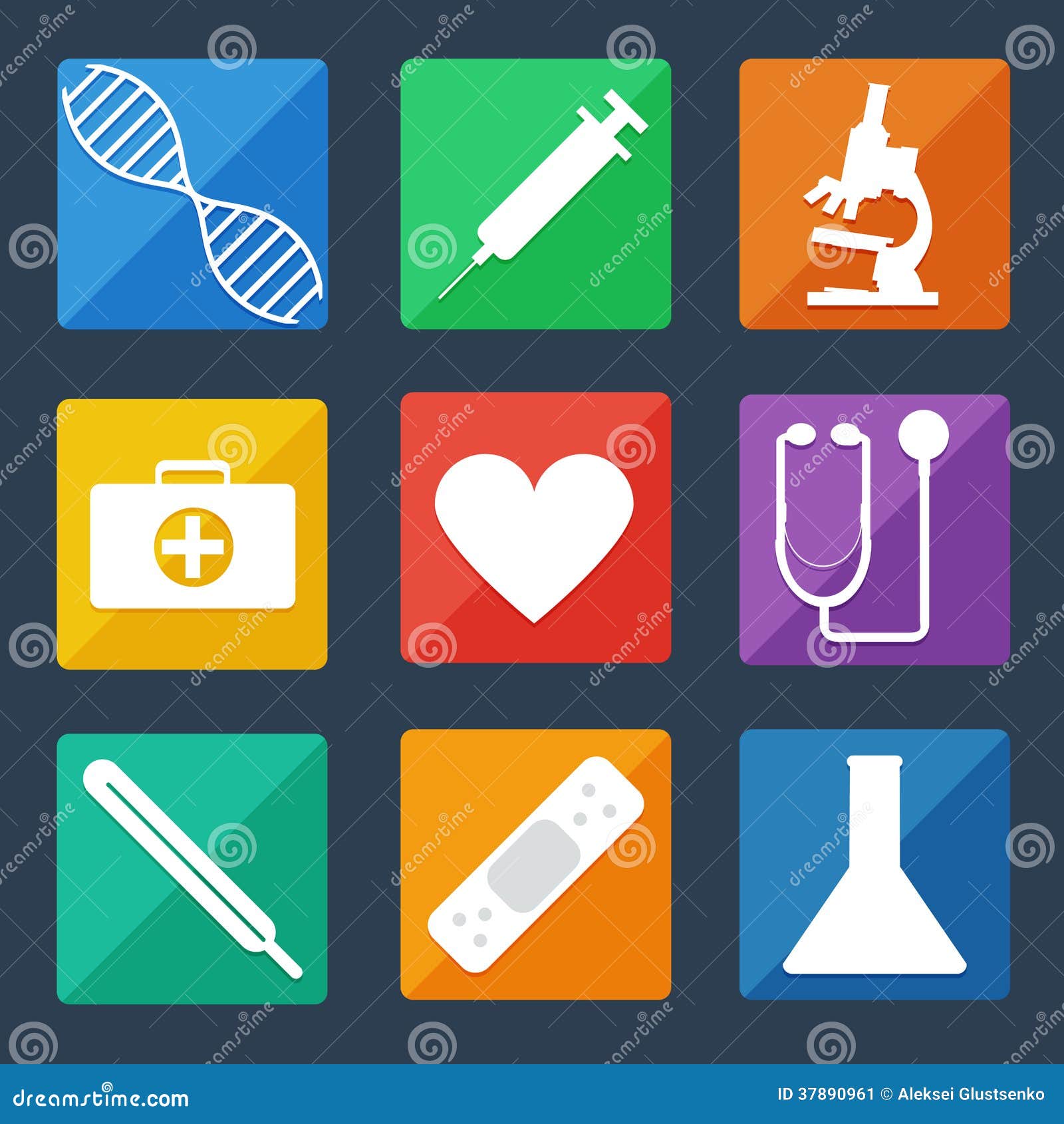 Medical Icons Flat UI stock vector. Illustration of hospital - 37890961