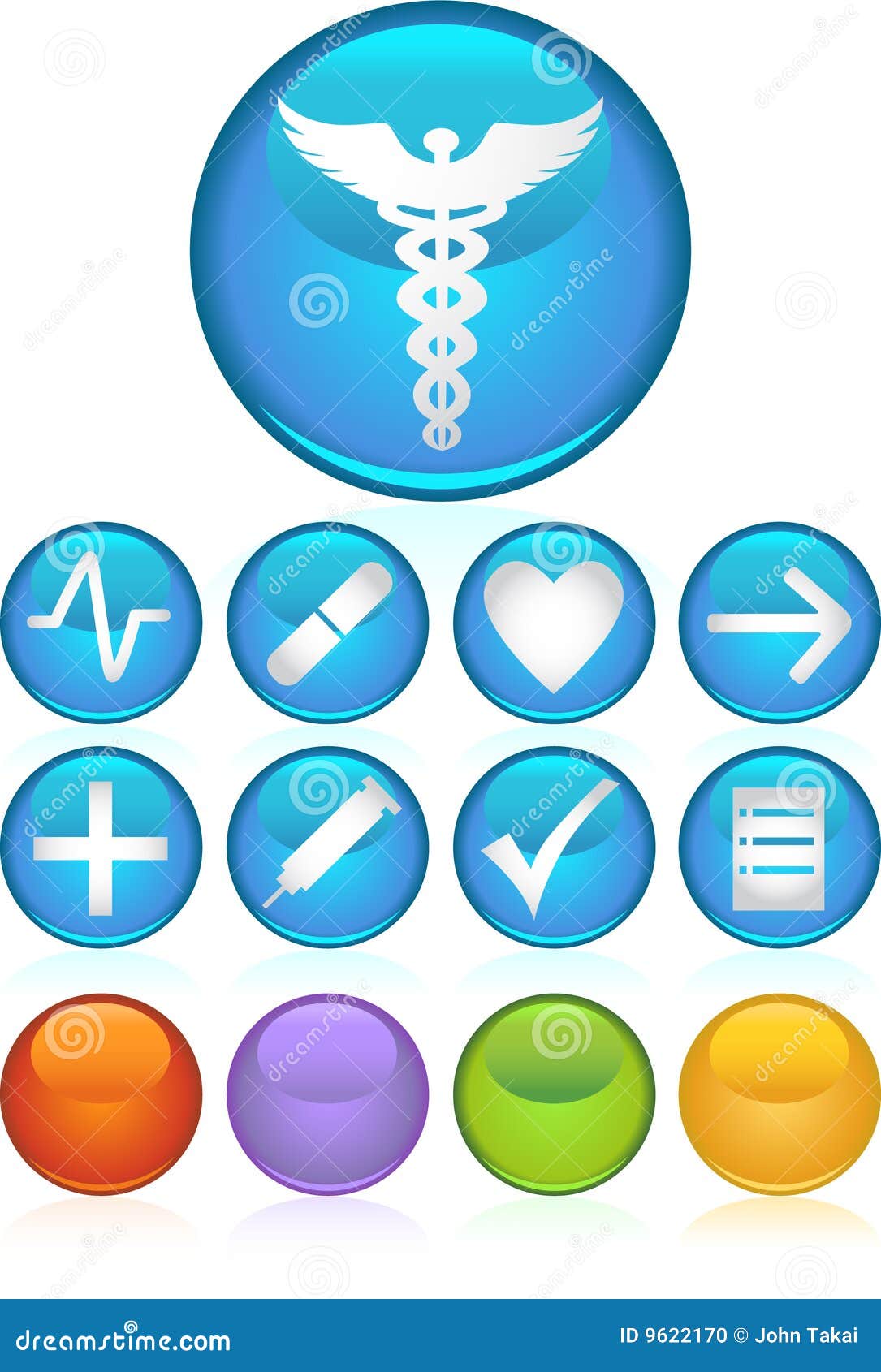 Medical Icons - Round stock vector. Illustration of asclepius - 9622170