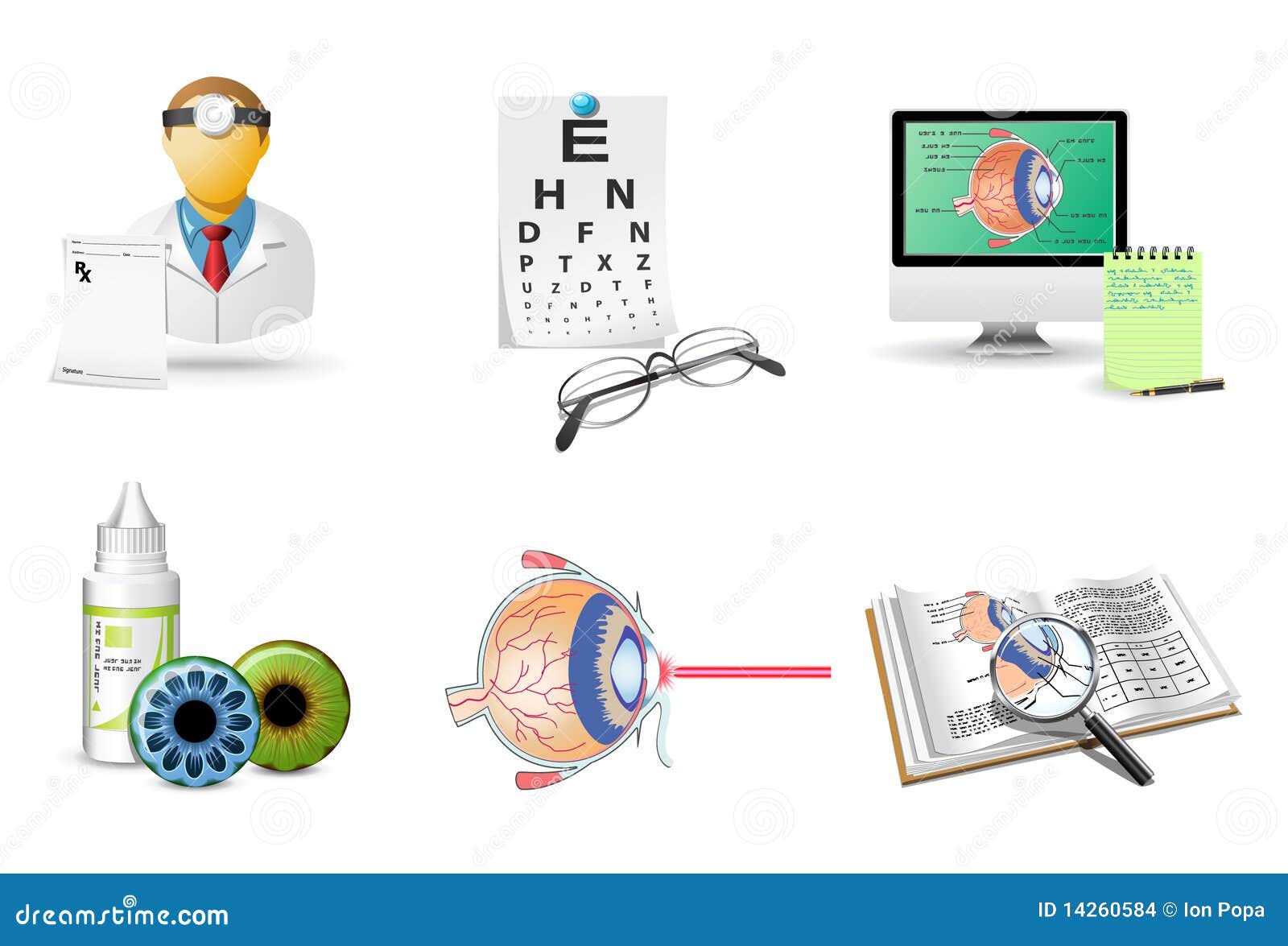 Medical Icons Set | Ophthalmology Stock Vector - Illustration of ...