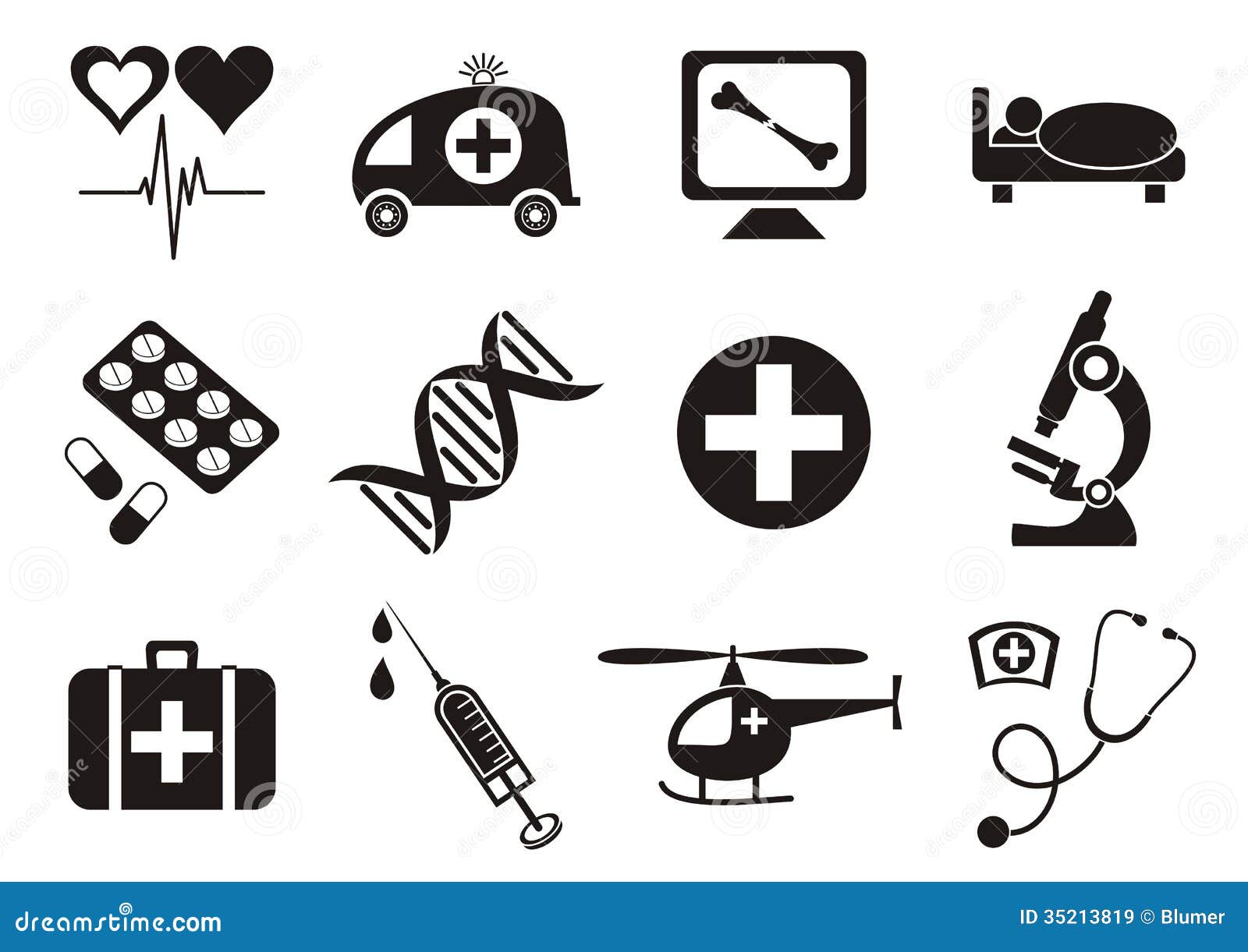 Medical icons stock vector. Illustration of healthy, pulse - 35213819