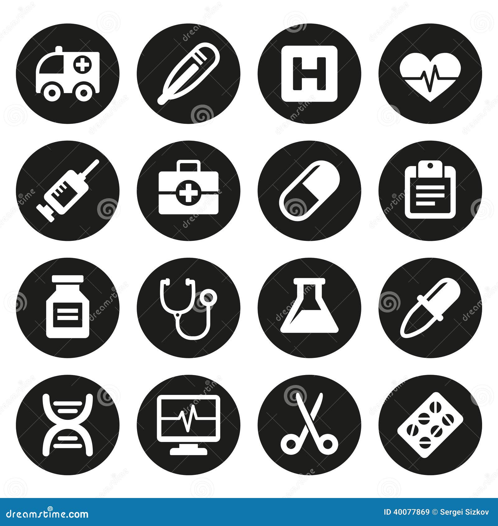 Medical icons set 1 stock vector. Illustration of scissors - 40077869