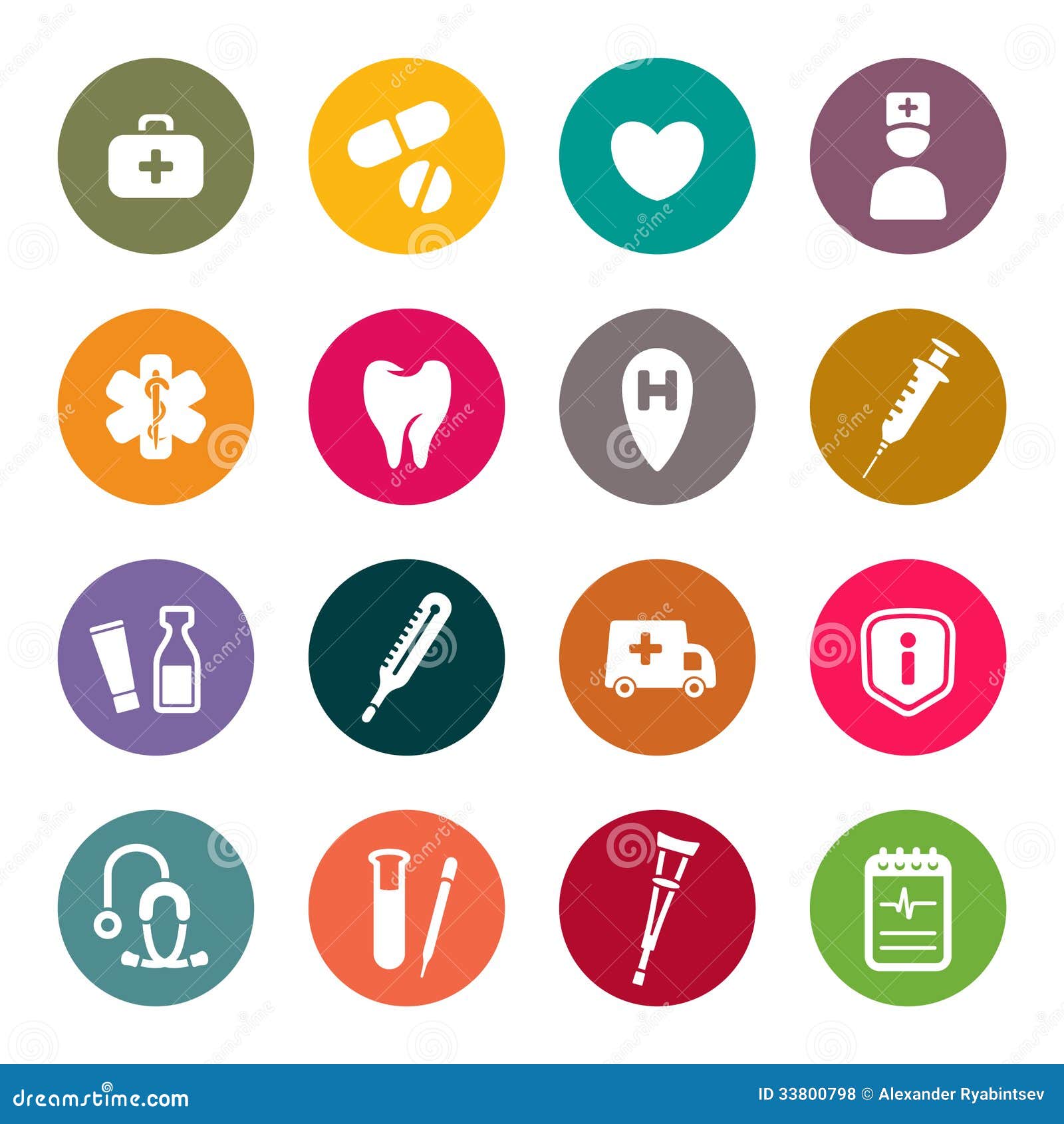 Medical icons stock vector. Illustration of healthy, adhesive - 33800798