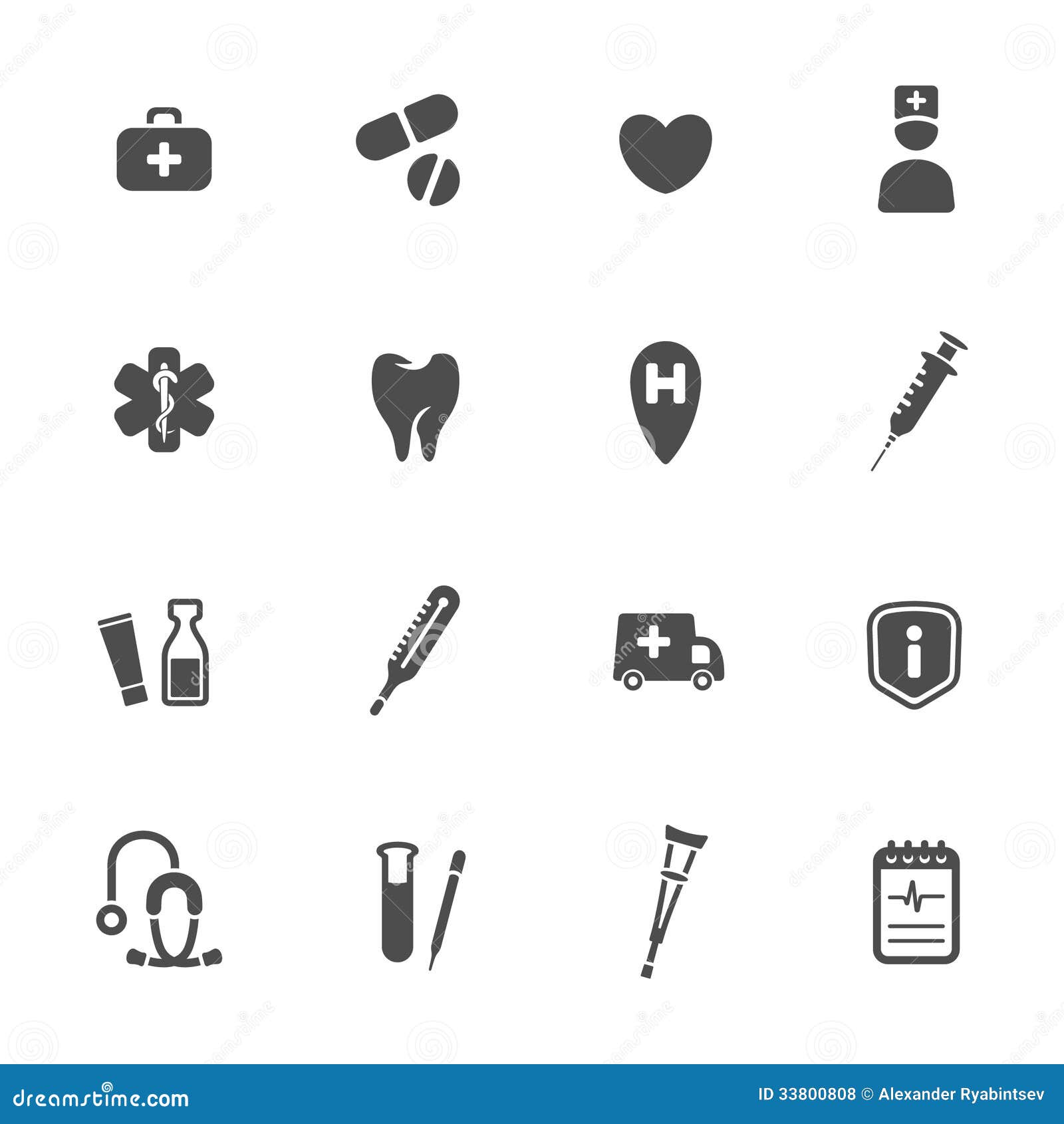 Medical icons stock vector. Illustration of cross, crutch - 33800808