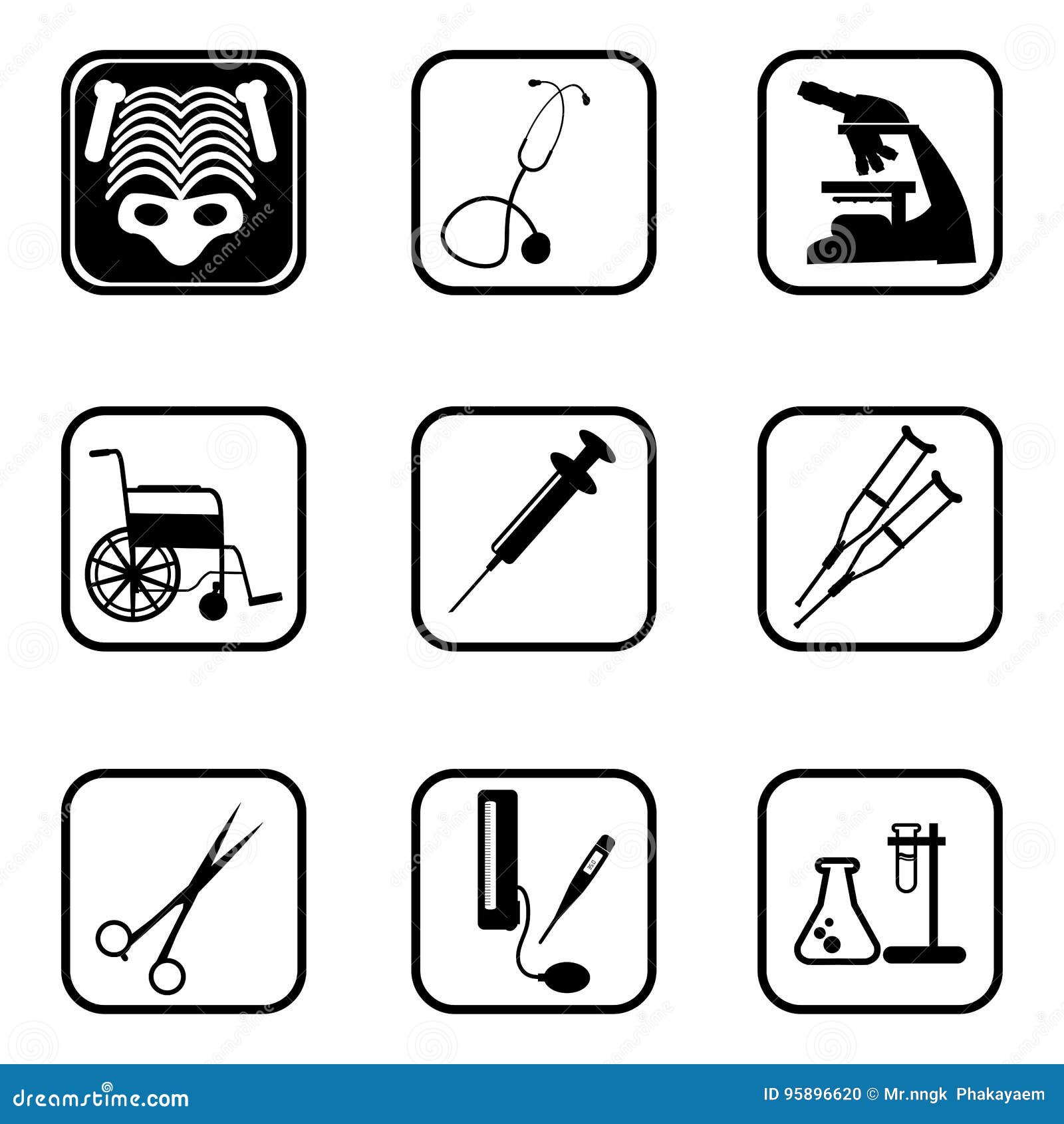 Medical Icons with White Background. Stock Vector - Illustration of ...