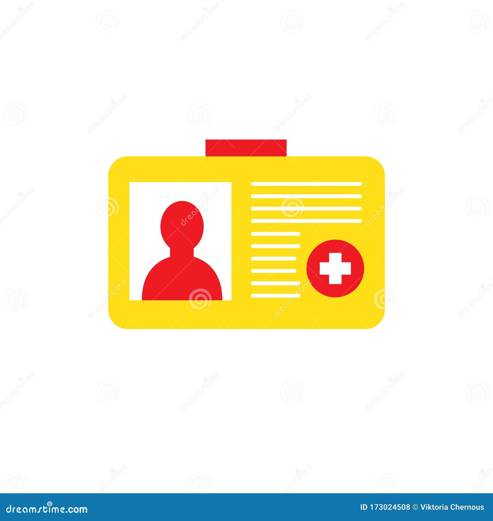 Medical Id Card Flat Icon, Vector Illustration Stock Illustration ...