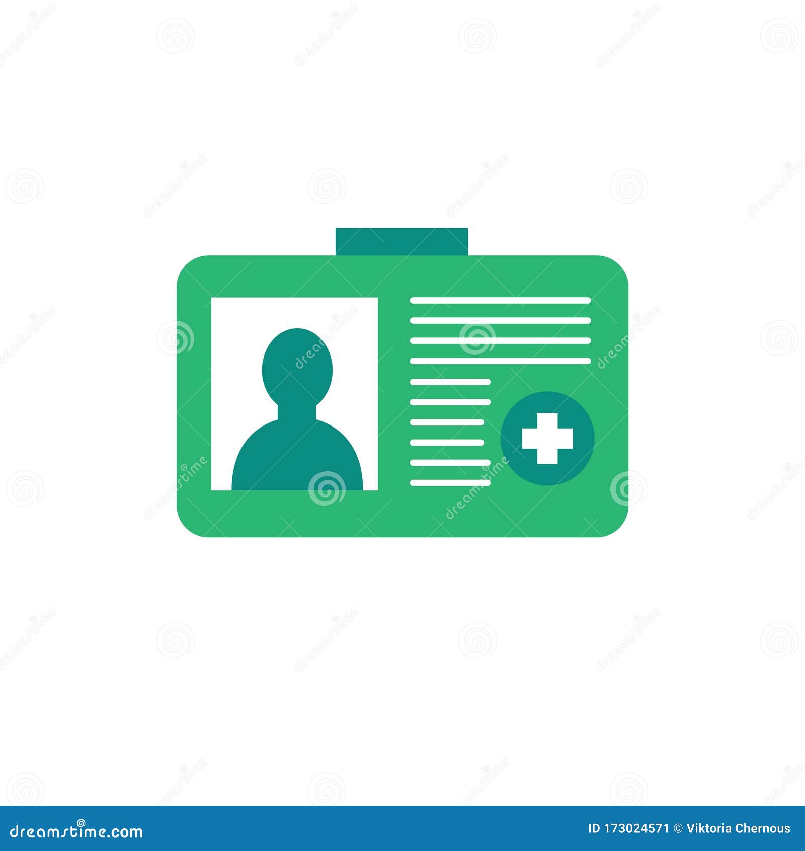 Medical Id Card Flat Icon, Vector Illustration Stock Illustration ...