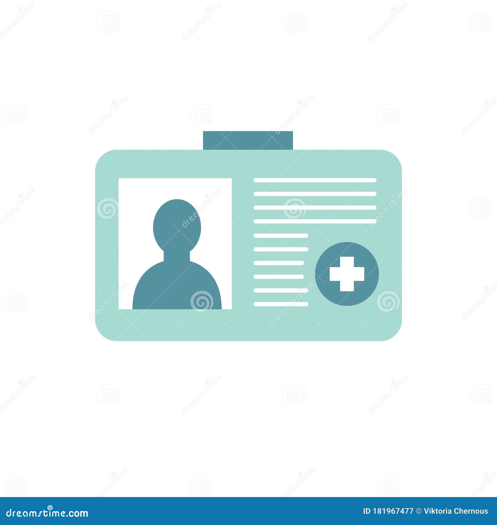 Medical Id Card Flat Icon, Vector Illustration Stock Illustration ...