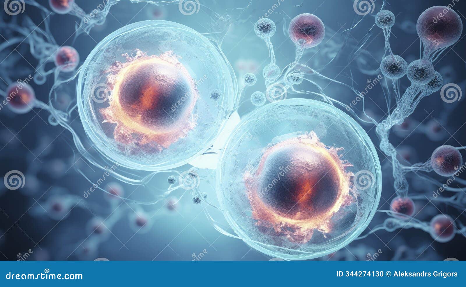 Medical Illustration of Cell Division Under a Microscope Stock Photo ...