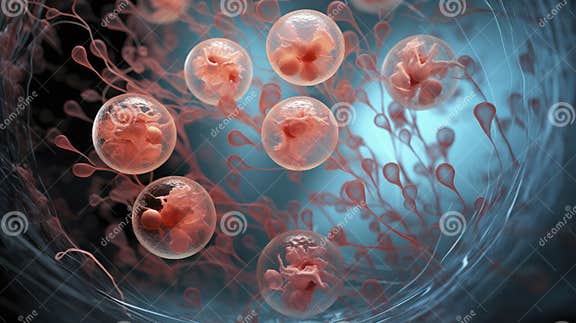 Medical Illustration of Cell Division Under a Microscope Stock ...