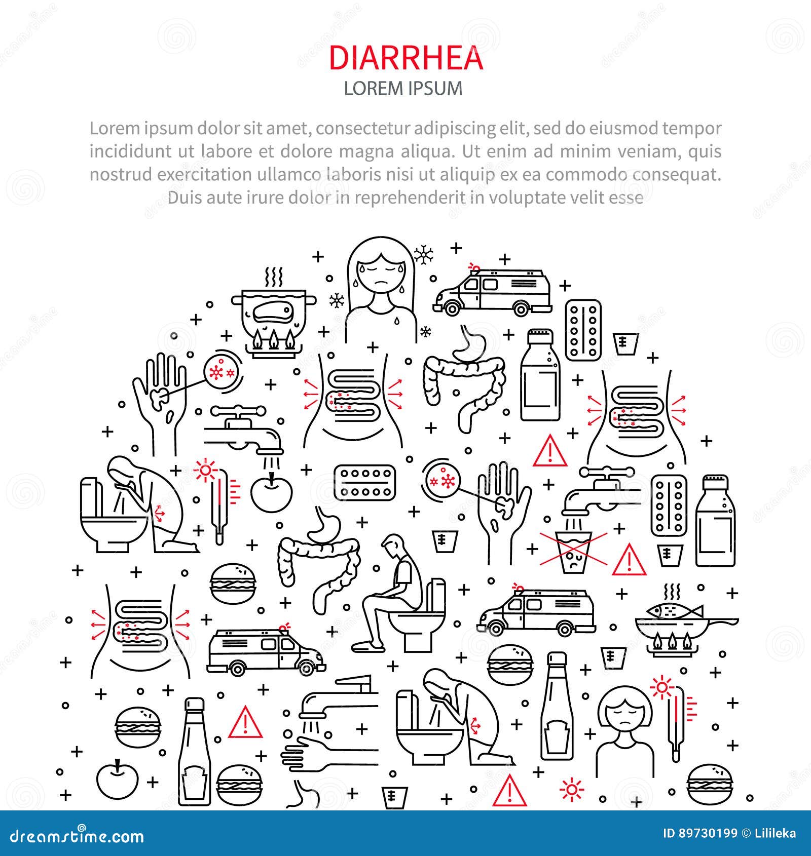 Medical Illustration Diarrhea Stock Vector - Illustration of prevention ...