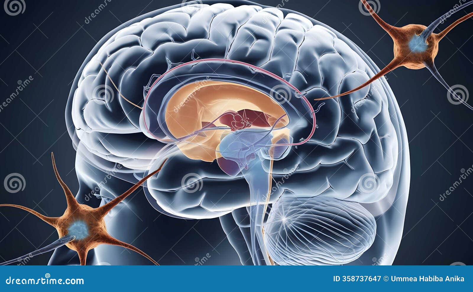 Cartoon Meninges With Cerebrospinal Fluid Stock Photo | CartoonDealer ...