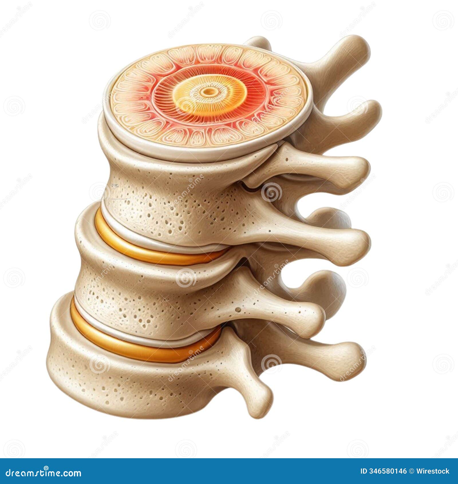 Medical Illustration of the Lumbar Segment: Focus on the Intervertebral ...