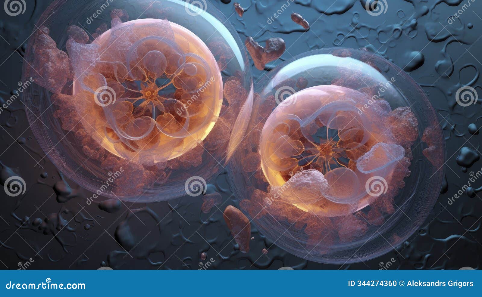 Medical Illustration of Two-cell Embryo Under a Microscope Stock Photo ...
