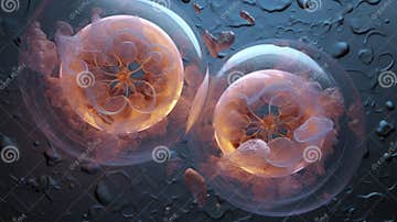 Medical Illustration of Two-cell Embryo Under a Microscope Stock Photo ...