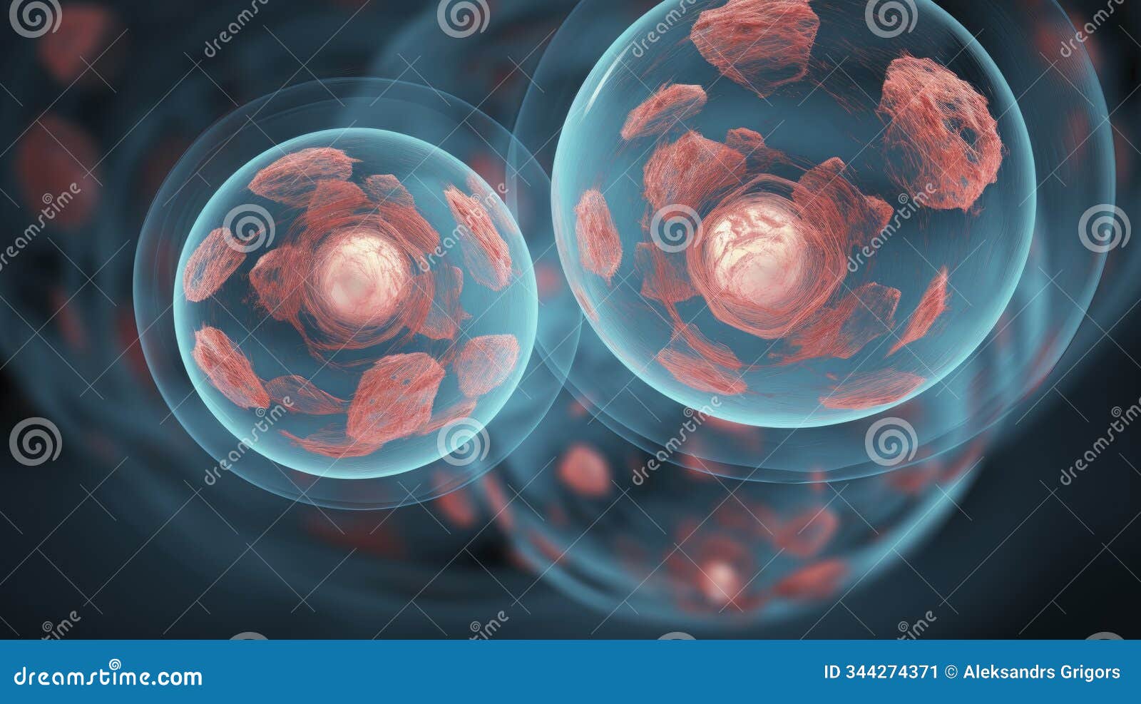 Medical Illustration of Two-cell Embryo Under a Microscope Stock Image ...