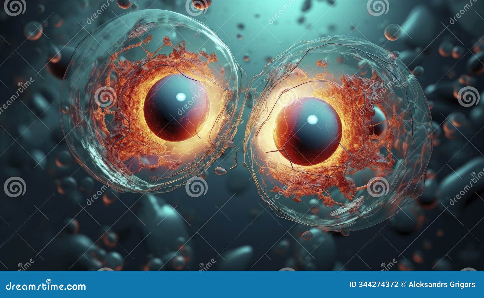 Medical Illustration of Two-cell Embryo Under a Microscope Stock Photo ...