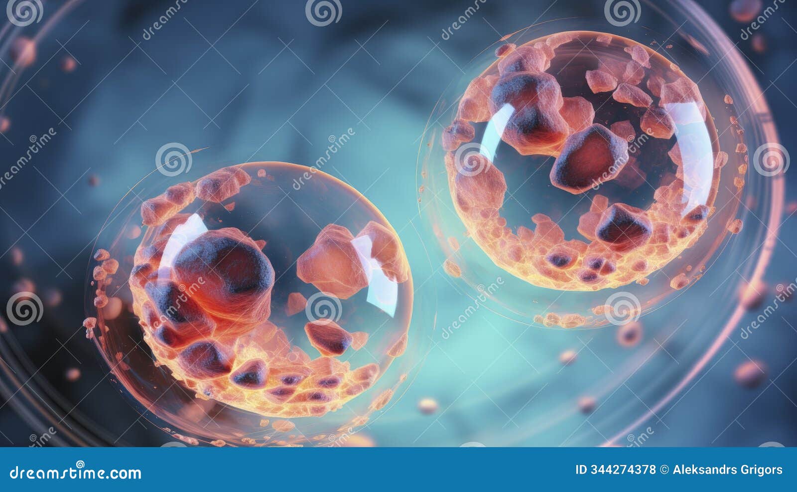 Medical Illustration of Two-cell Embryo Under a Microscope Stock Photo ...
