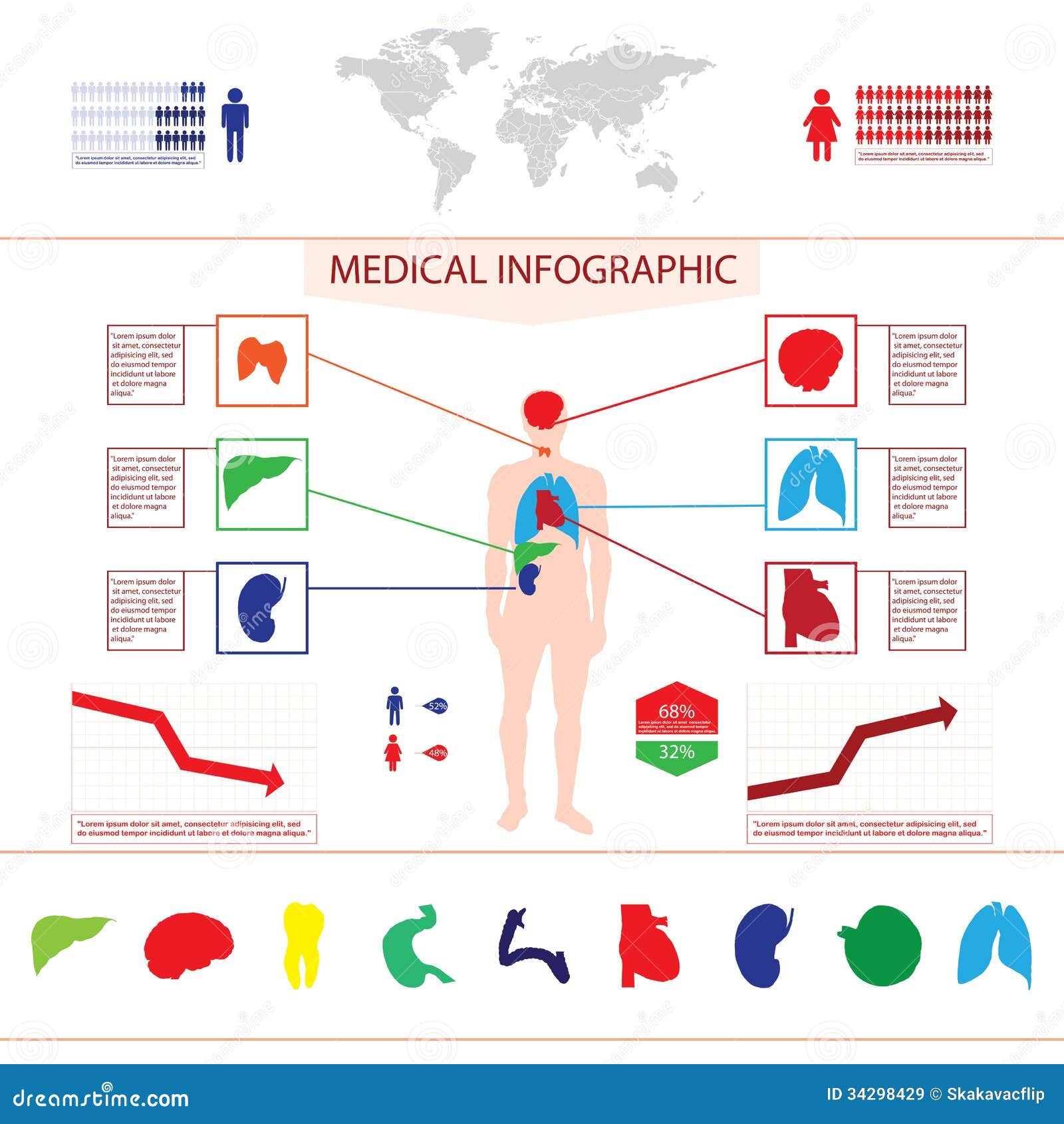 Medical info graphic. stock vector. Illustration of medicine - 34298429