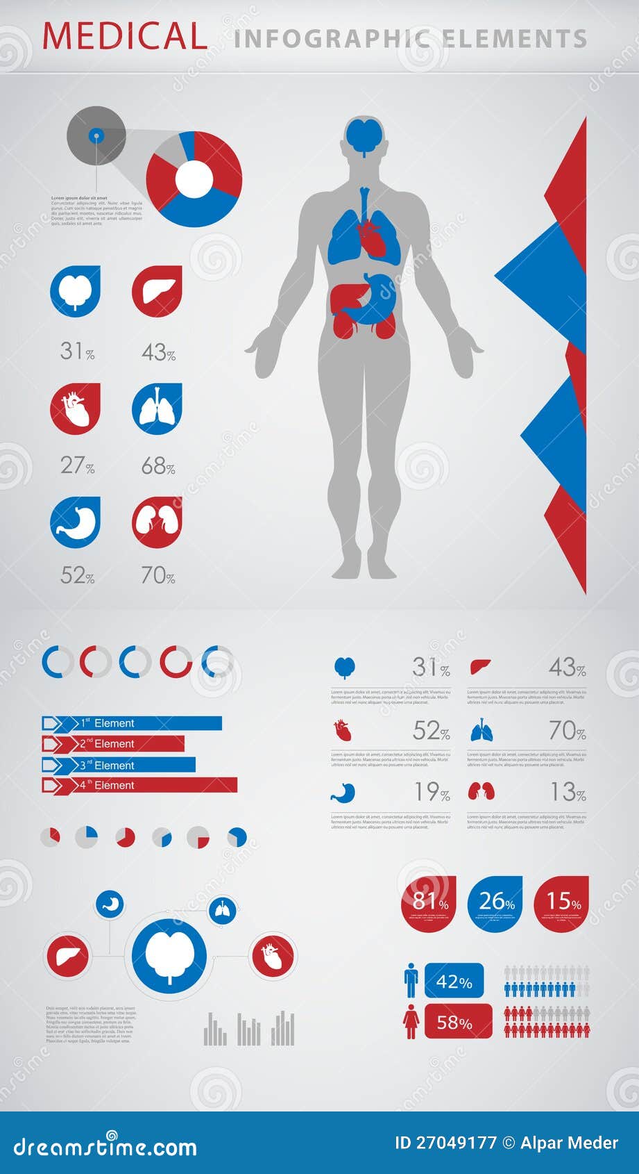 Medical Infographic Elements Stock Vector - Illustration of isolated ...
