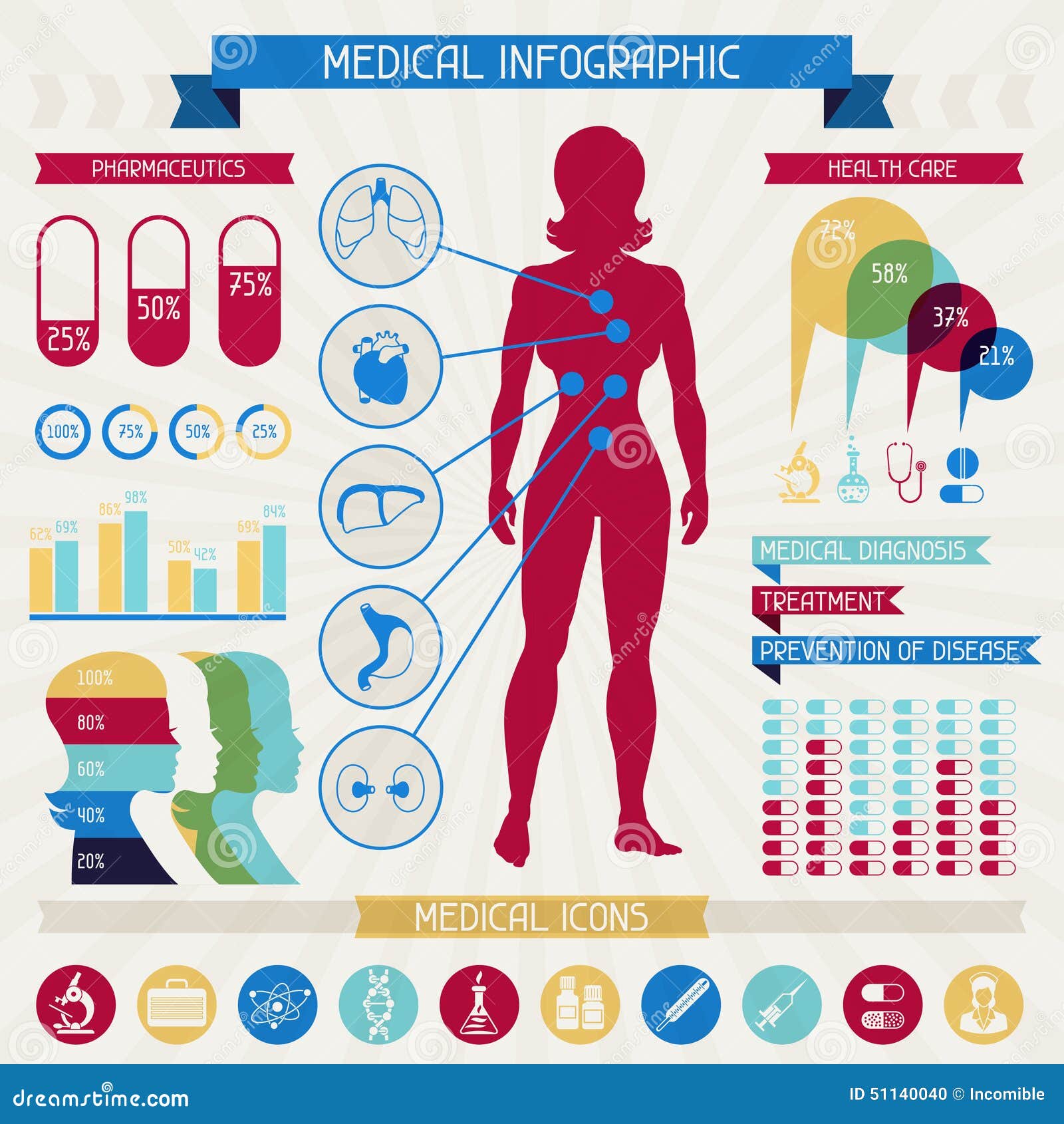 Medical Infographic Elements Collection Stock Vector - Illustration of ...