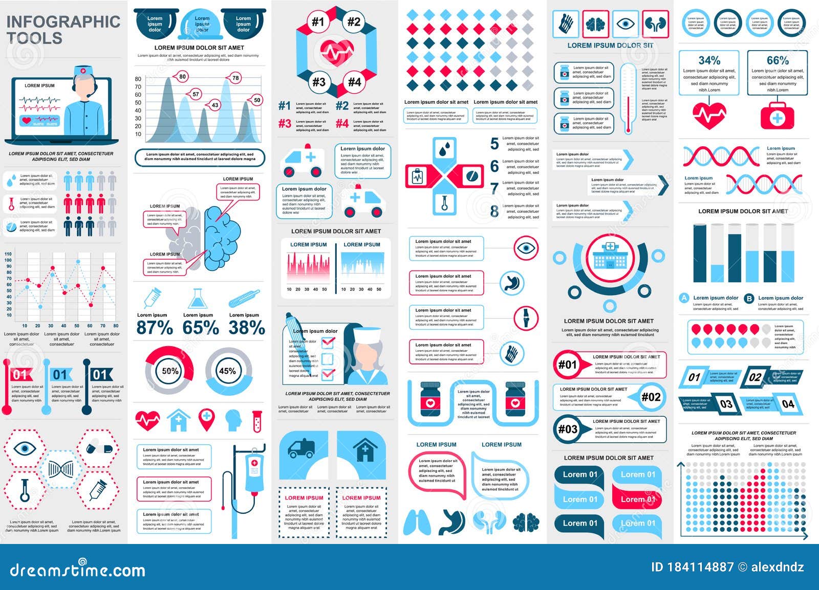 Medical Infographic Elements Data Visualization Vector Design Template ...