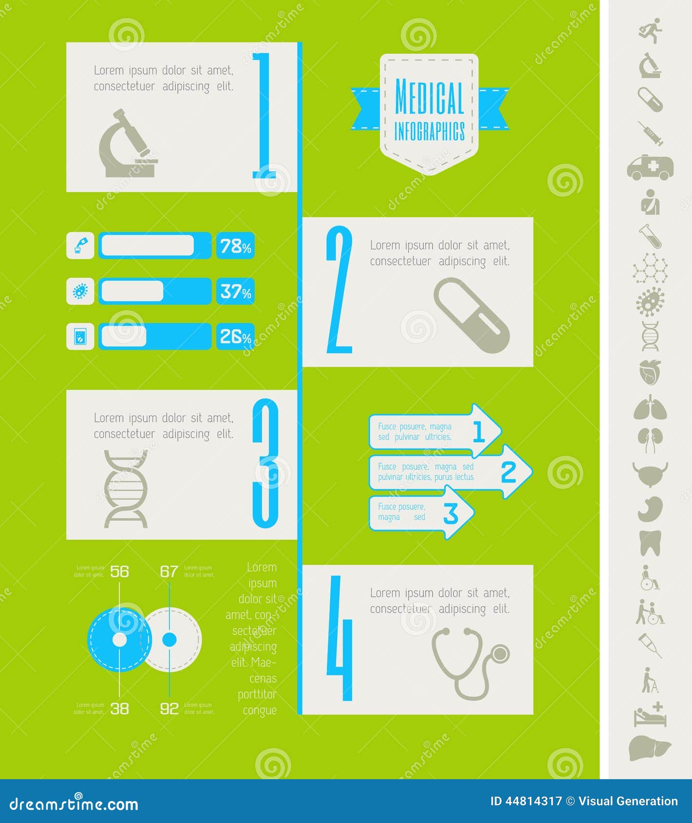 Medical Infographic Template. Stock Vector - Illustration of flat ...