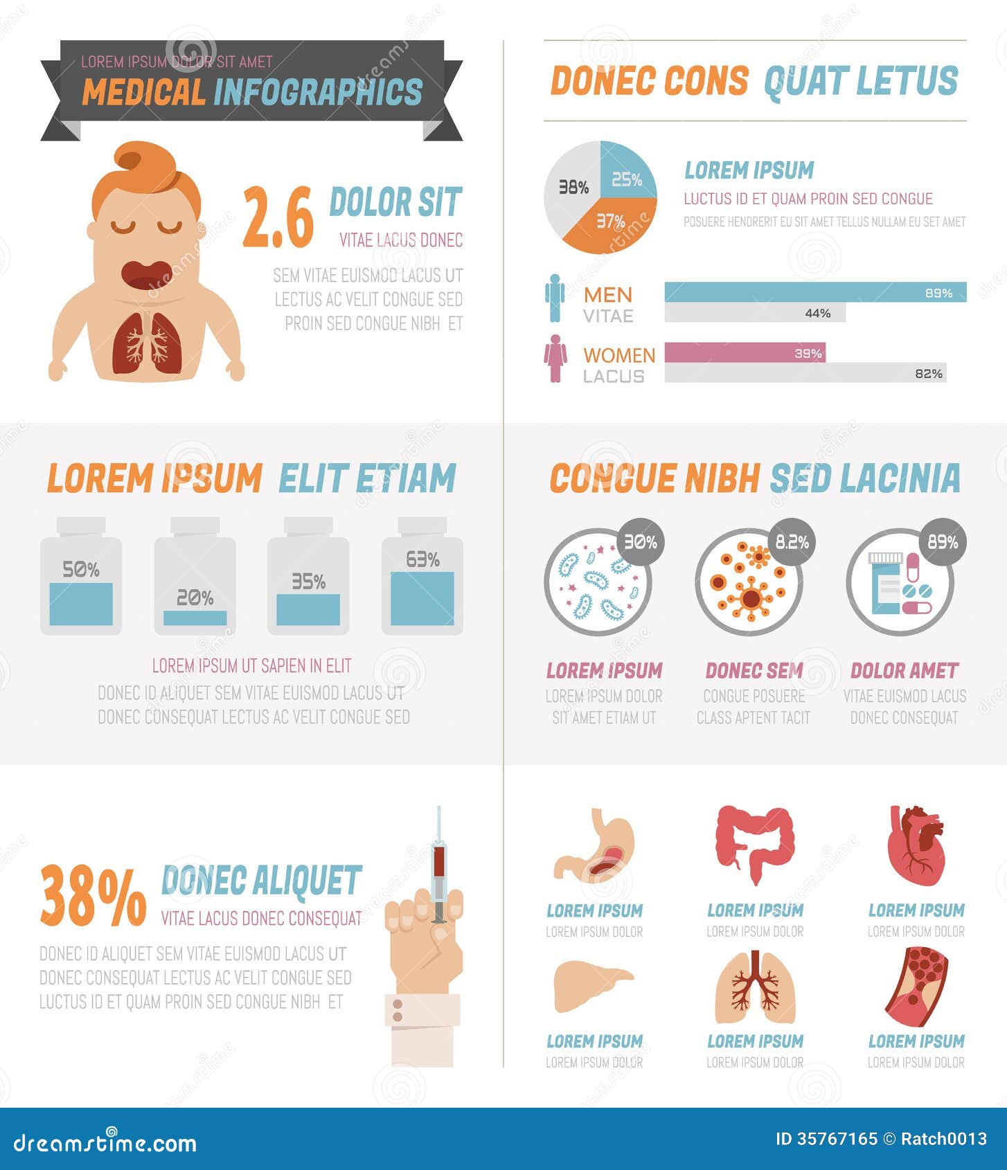 Medical Infographics stock vector. Illustration of body - 35767165