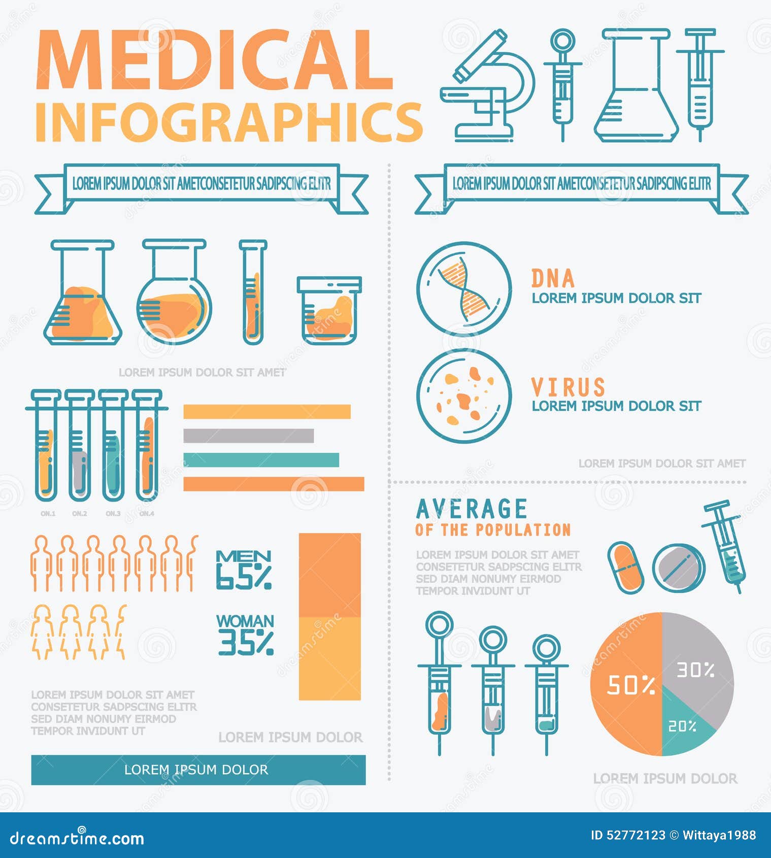 Medical Infographics stock vector. Illustration of syringe - 52772123
