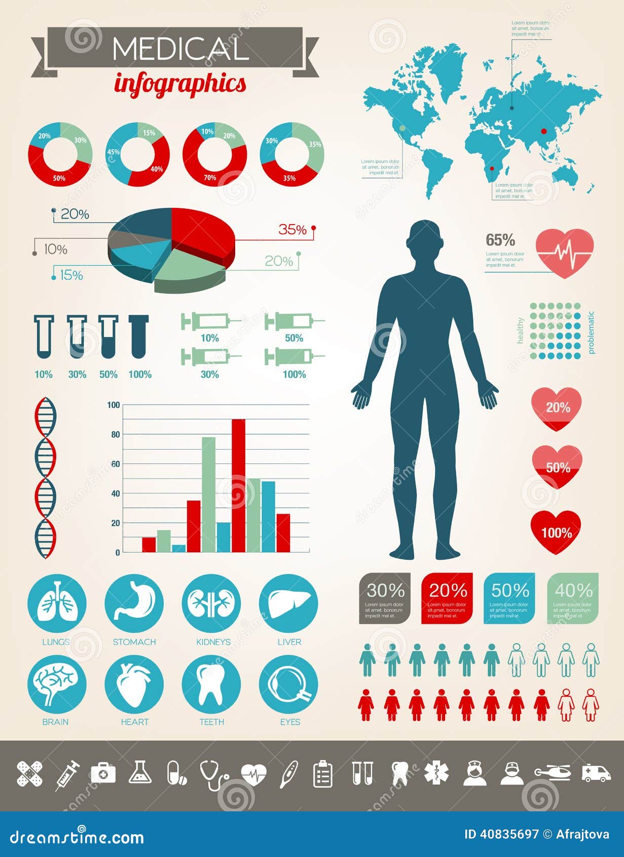 Medical Infographics stock vector. Illustration of patient - 40835697