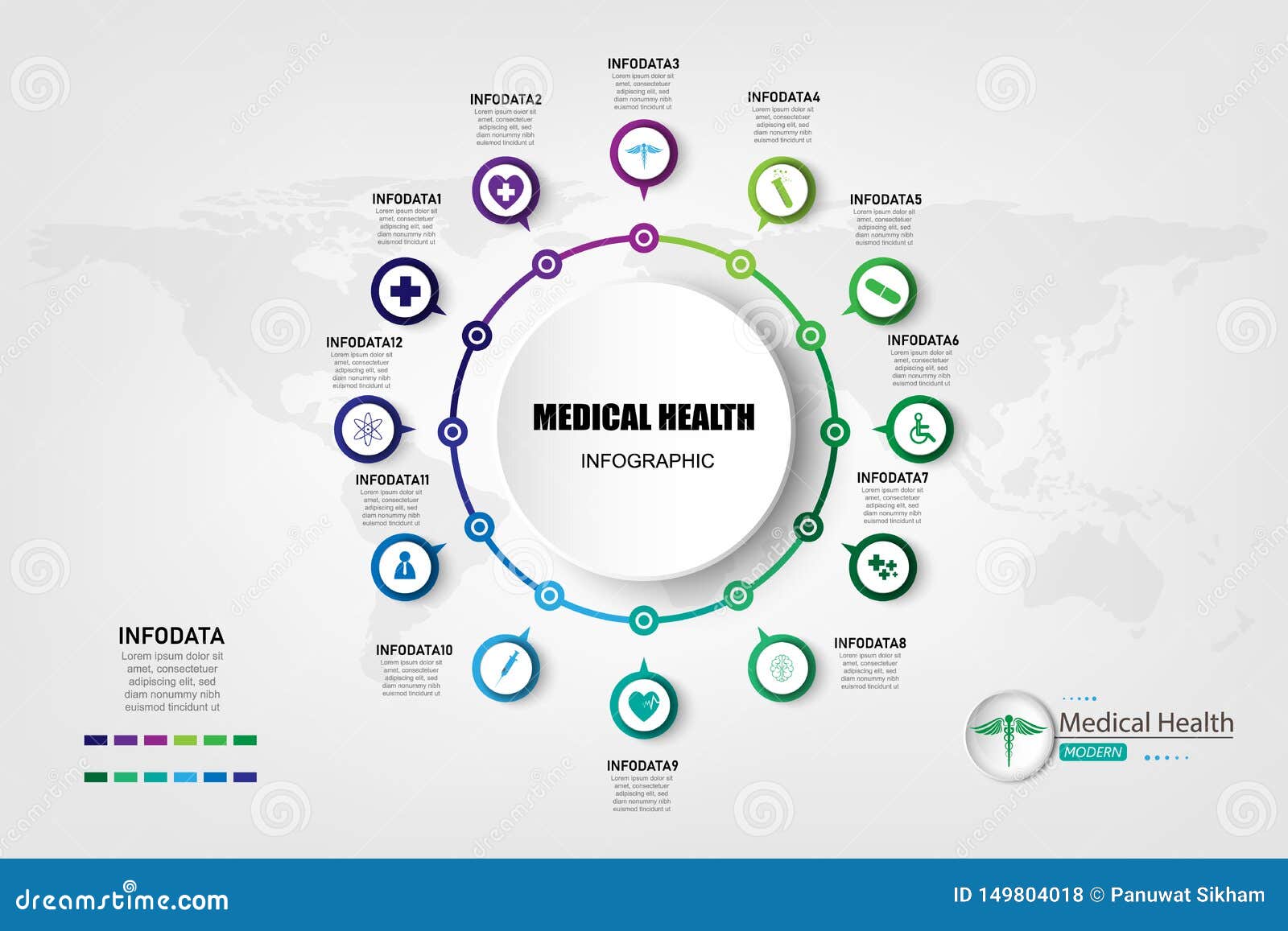 Medical Information Display Process Chart Abstract Element of the ...