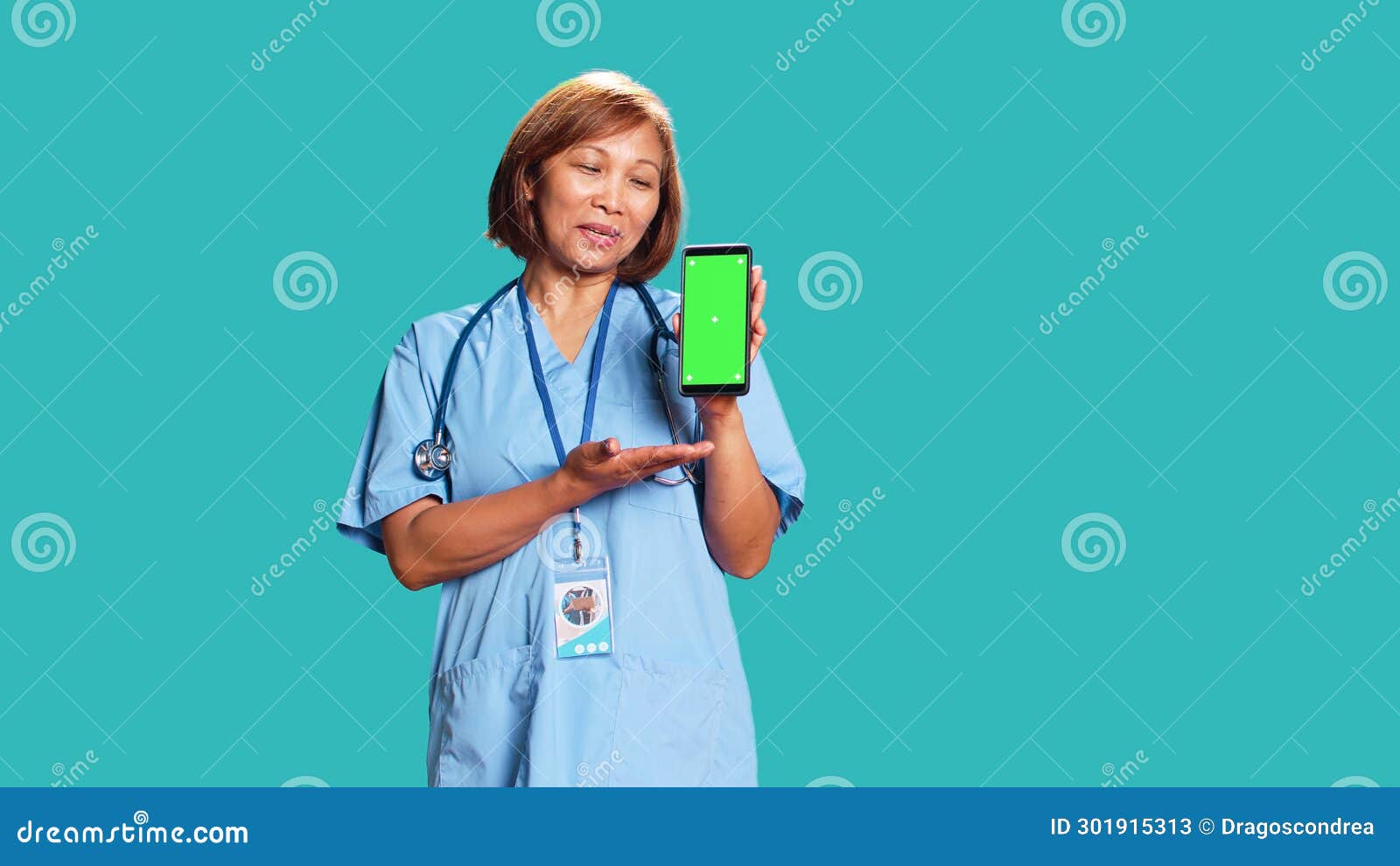 Medical Instructions on Green Screen Stock Image - Image of scrubs ...