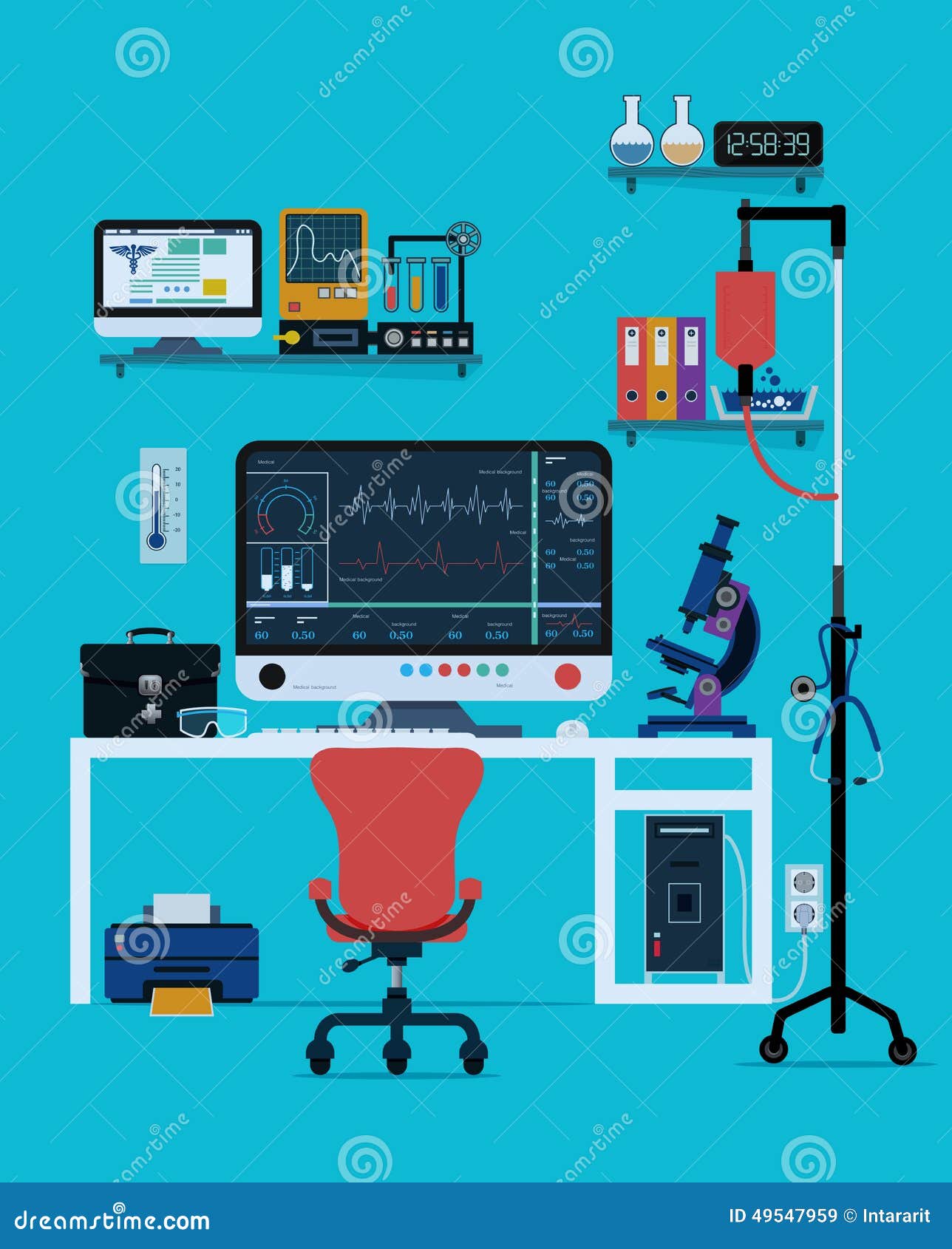 Medical instruments stock vector. Illustration of computer - 49547959