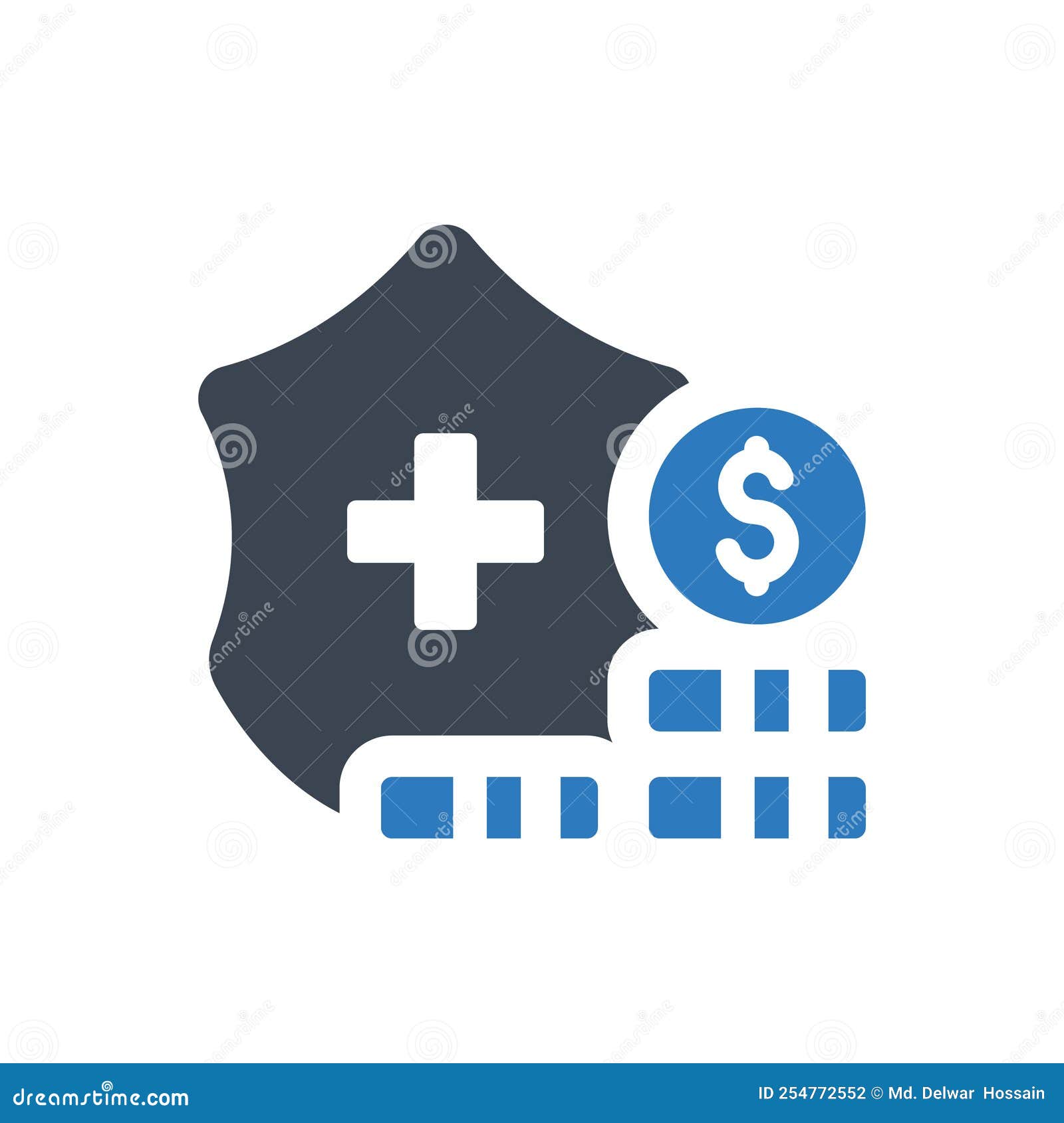 Medical insurance icon stock vector. Illustration of symbol - 254772552