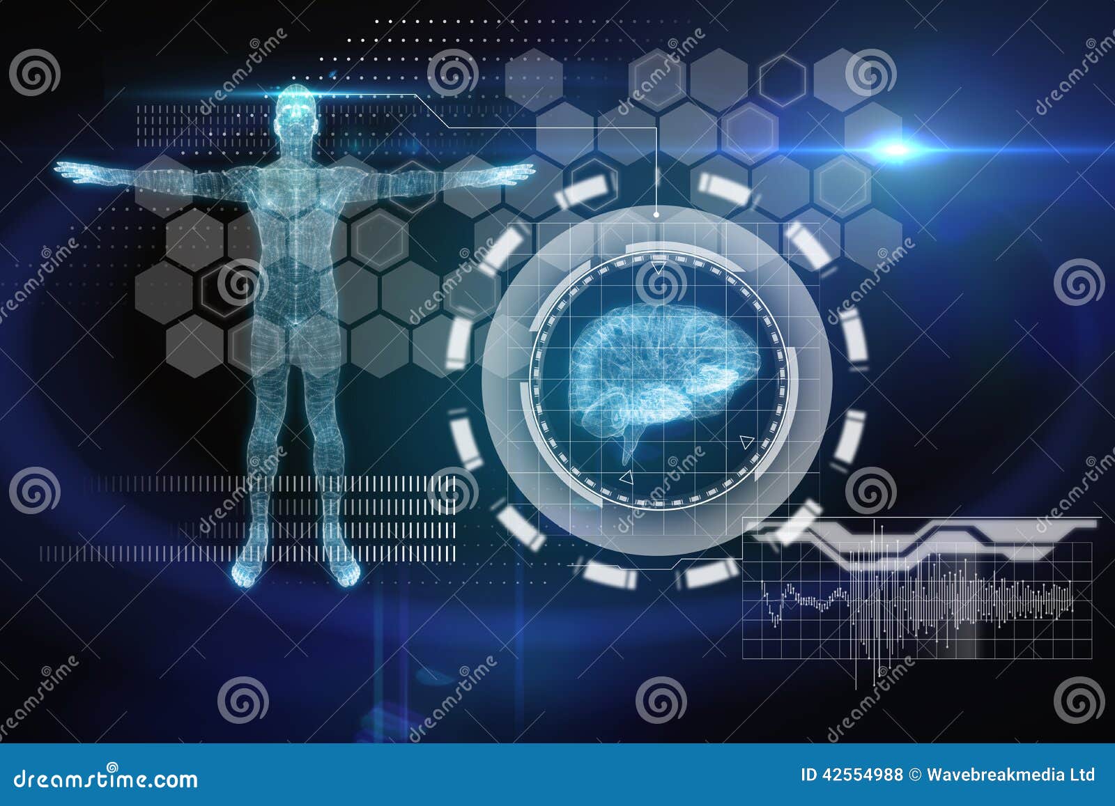 Medical Interface in Blue and Black Stock Illustration - Illustration ...
