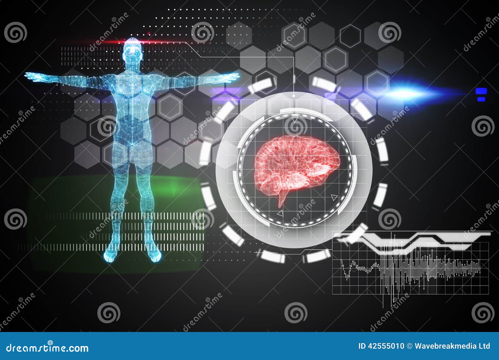 Medical Interface in Blue and Black Stock Illustration - Illustration ...