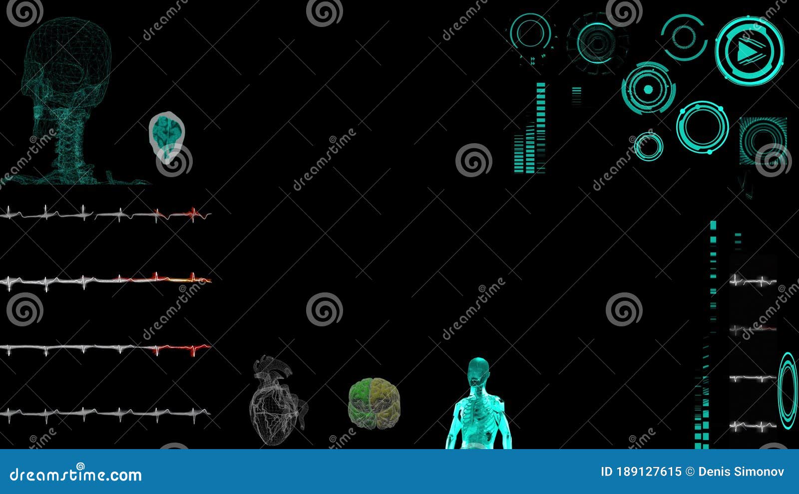 Medical Interface, a High Tech Screen Displays in 3D Stock Video ...