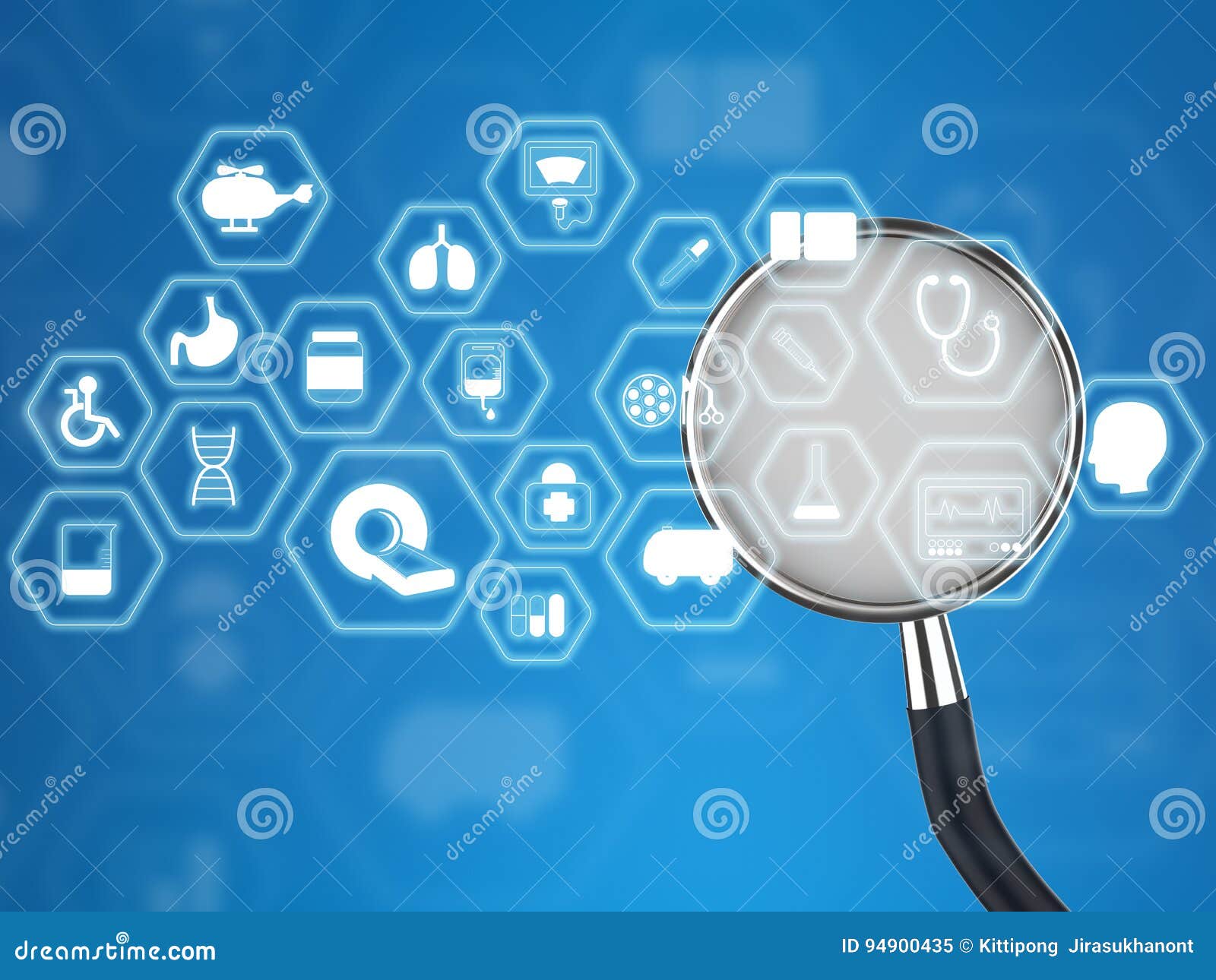 Medical Interface with Stethoscope Stock Illustration - Illustration of ...