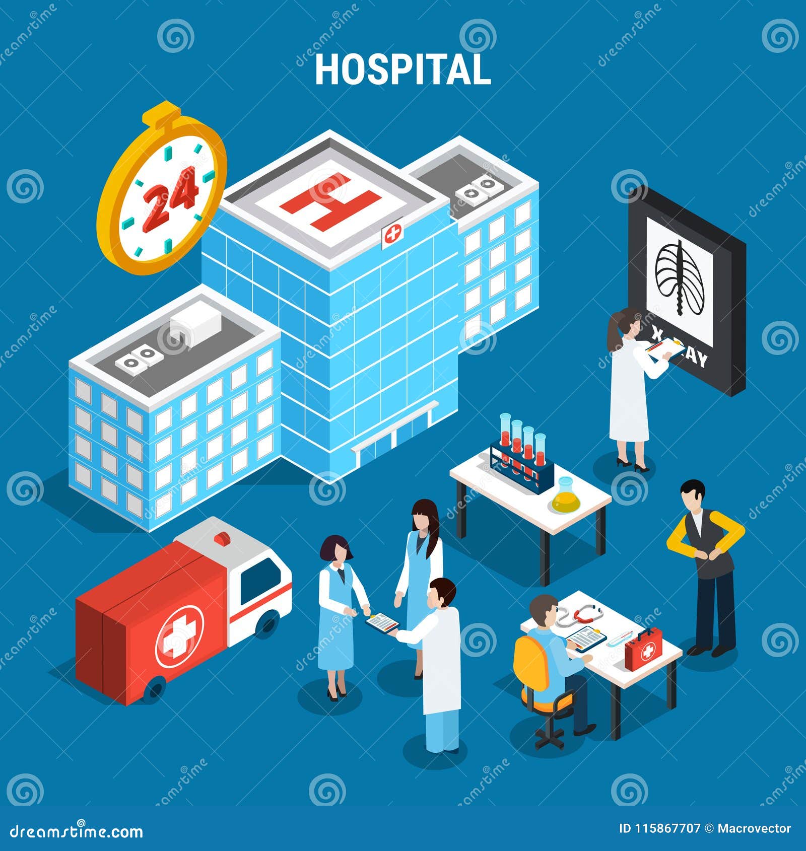 Medical Isometric Set Stock Vector Illustration Of Decorative 115867707