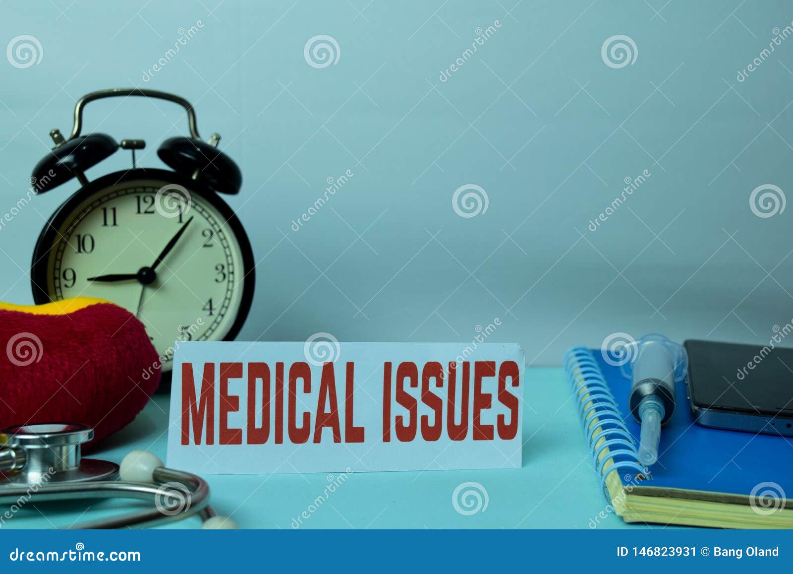 Medical Issues Planning on Background of Working Table with Office ...