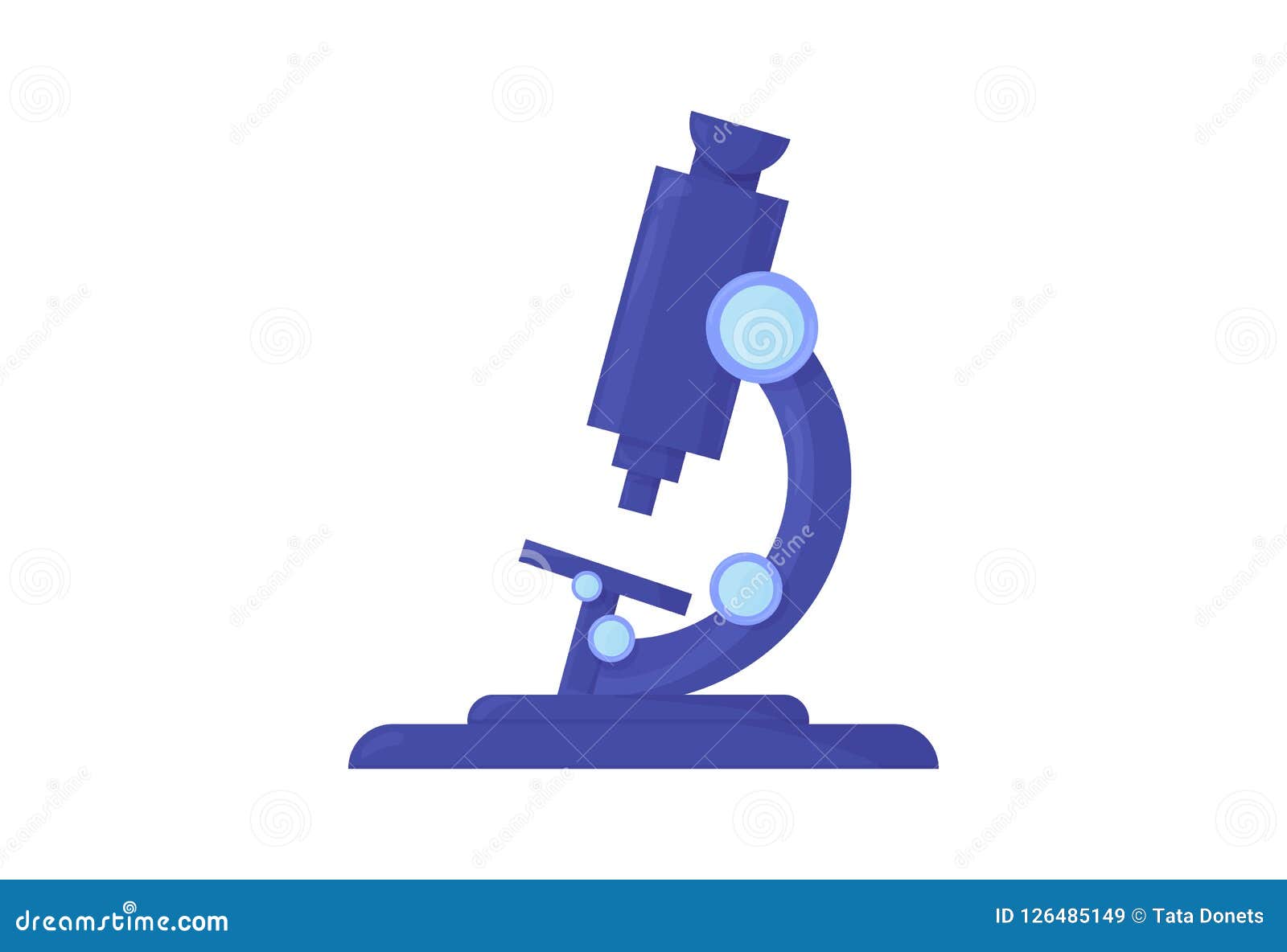 Science Lab Flat Vector Illustration: Scientific Microscope Isolated ...