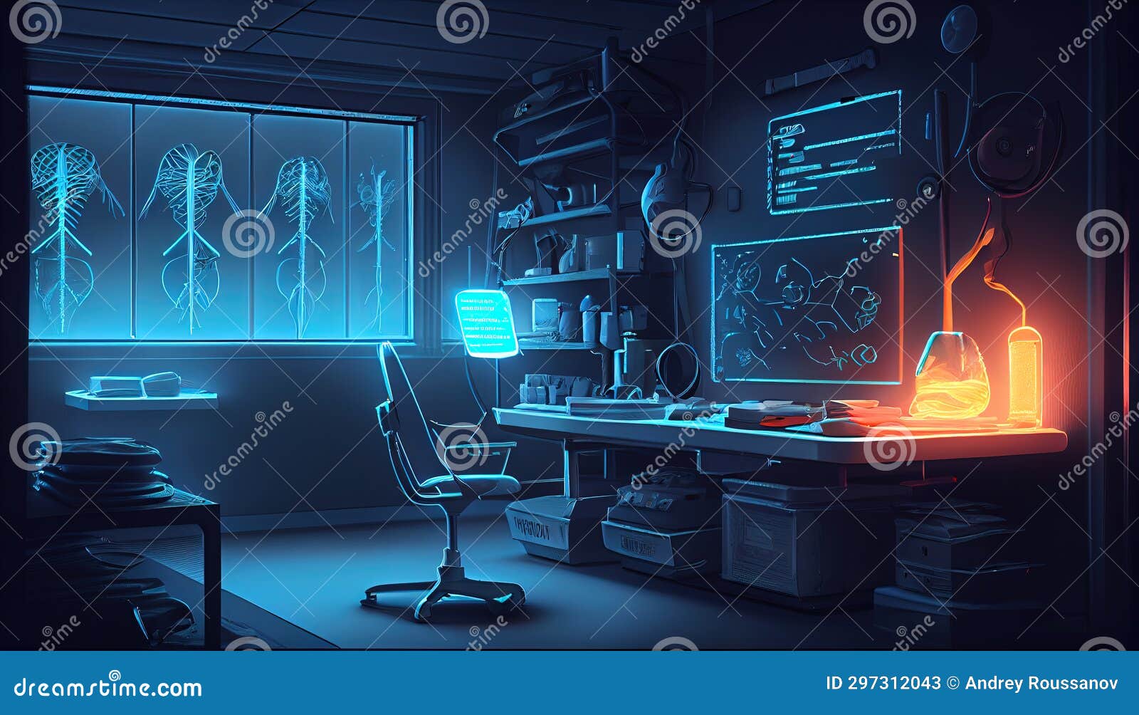 Medical Laboratory Abstract Background. Ai Render Stock Illustration ...