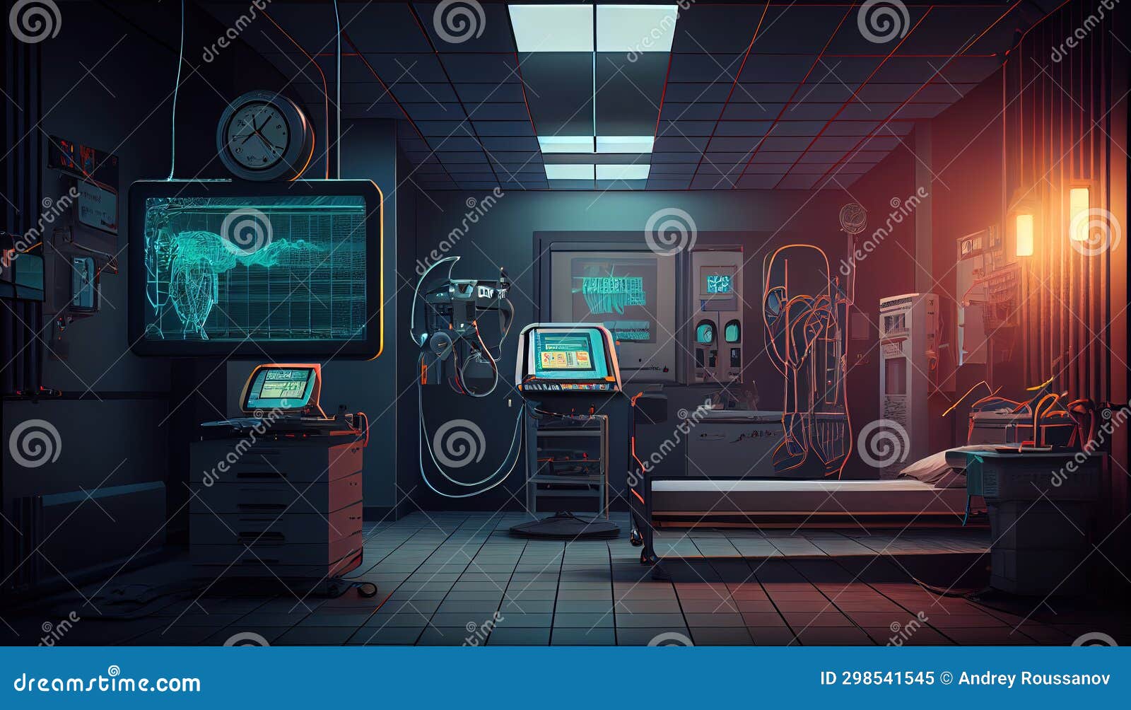 Medical Laboratory Abstract Background. Ai Render Stock Illustration ...