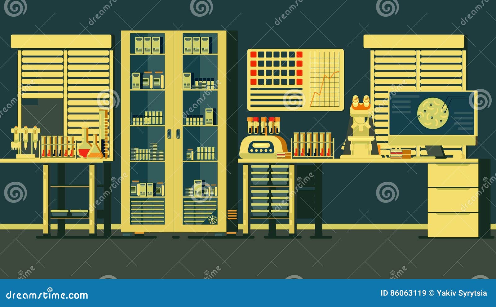 Medical Laboratory Illustration Stock Illustration - Illustration of ...