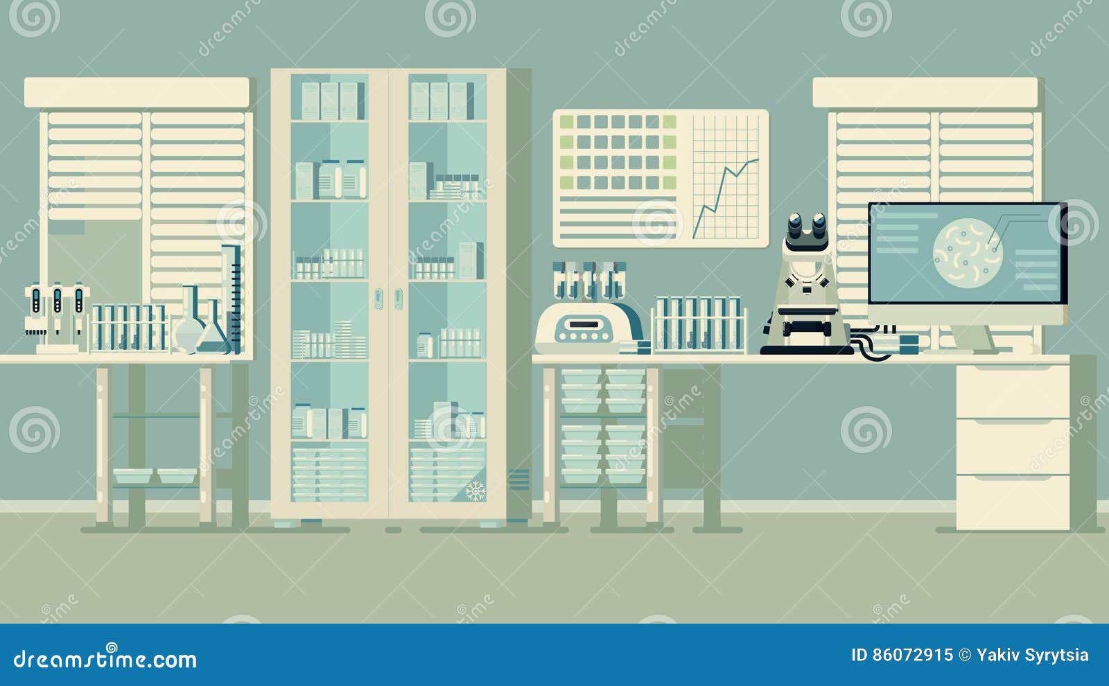 Medical Laboratory Illustration Stock Vector - Illustration of cartoon ...