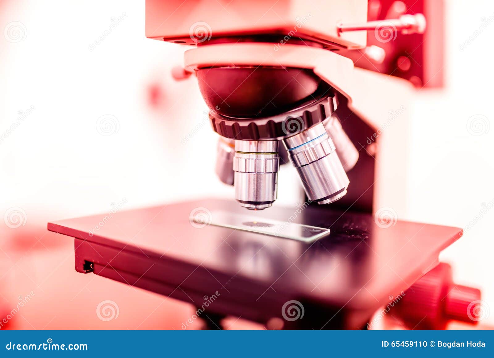 Medical Laboratory, Microscope Used for Chemistry Test Samples ...