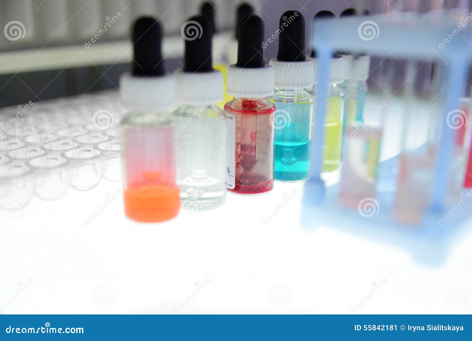 In the Medical Laboratory. Set of Tubes and Stock Image - Image of cork ...